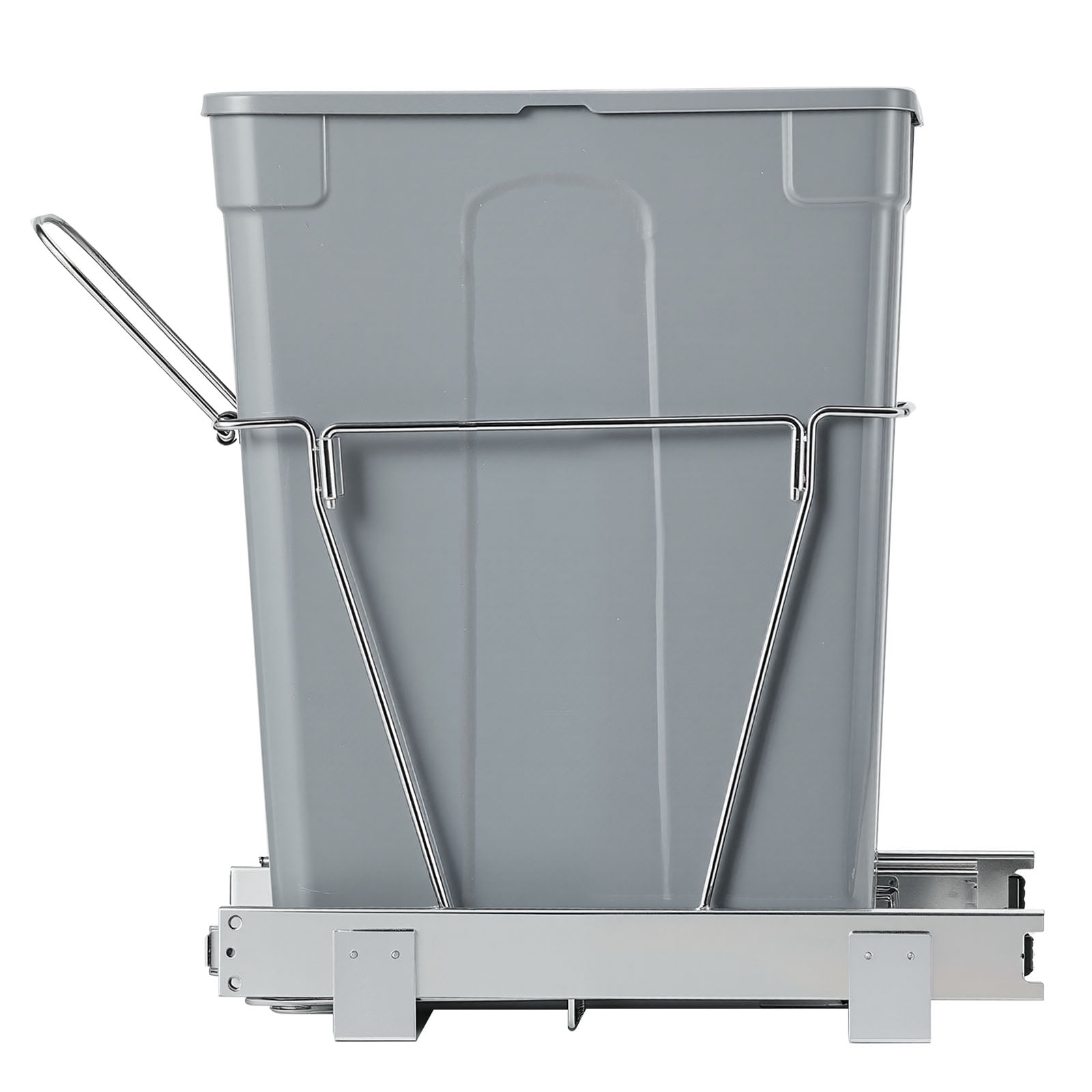 KFFKFF Kitchen Cabinet Pullout Trash Can, 35 QT Rubbish Recycling Bin ...