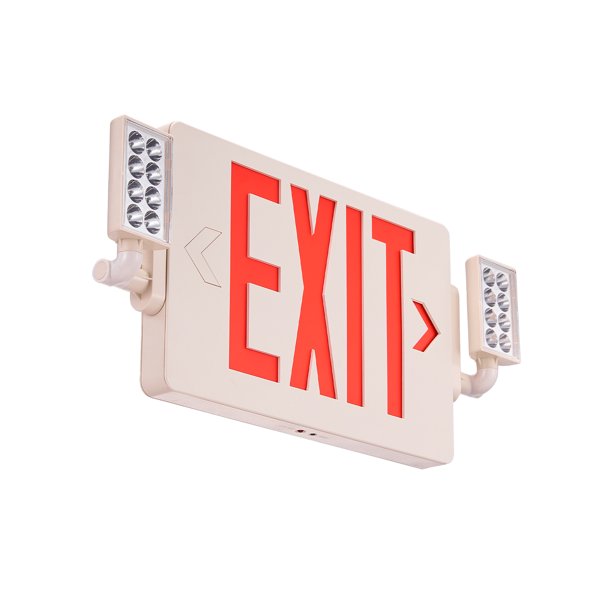 KFFKFF LED Emergency Exit Sign, Dual Head with Battery Backup, Red ...
