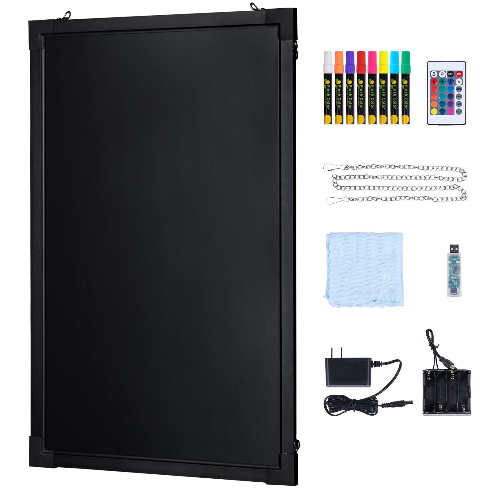 KFFKFF LED Message Writing Board, 24"x16" Illuminated Erasable Lighted ...