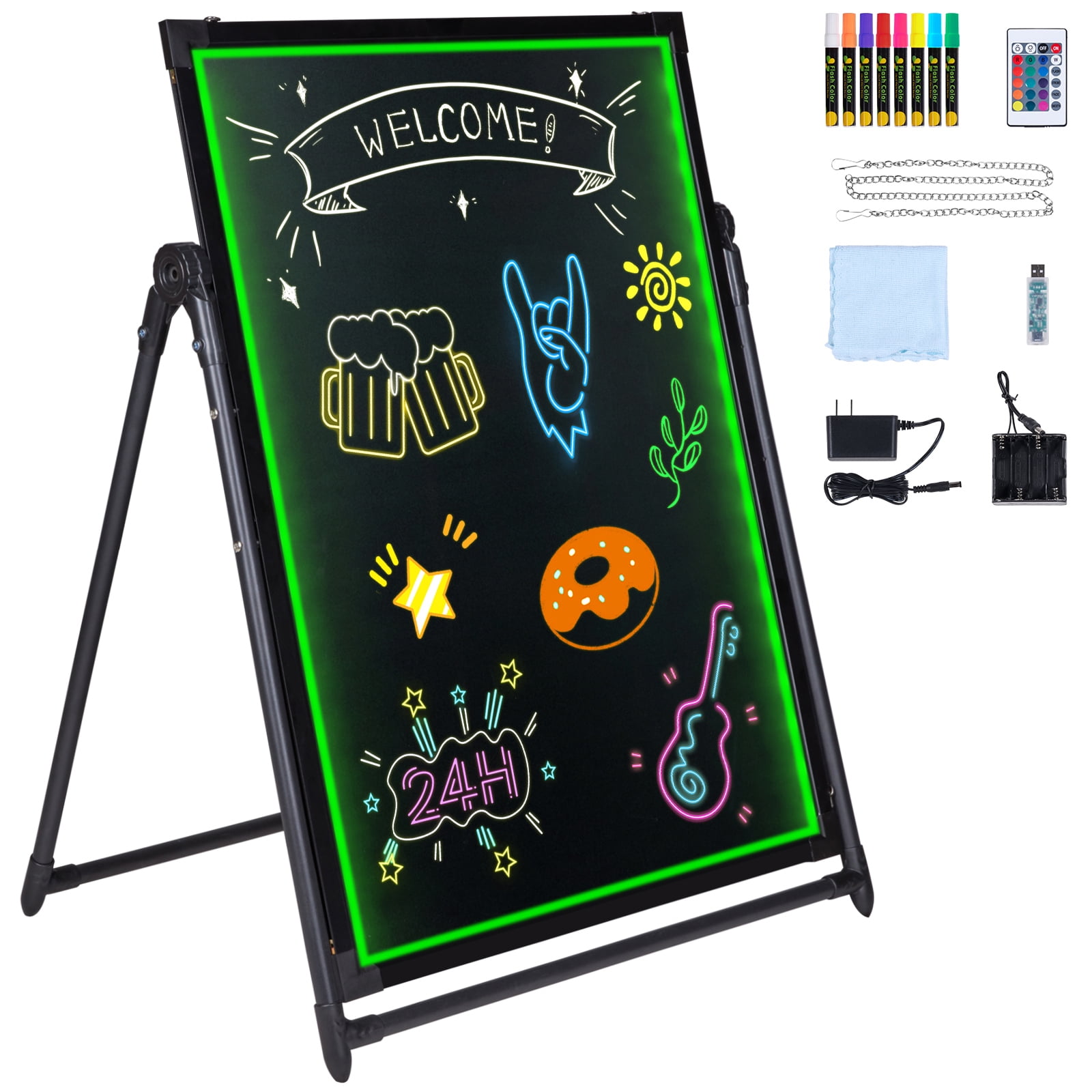 KFFKFF LED Message Writing Board Illuminated Erasable Lighted ...