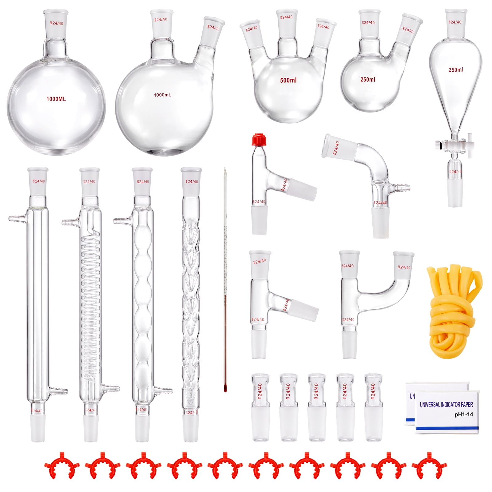 KFFKFF Laboratory Distillation Set, 3.3 Boro Laboratory Glassware Kit ...