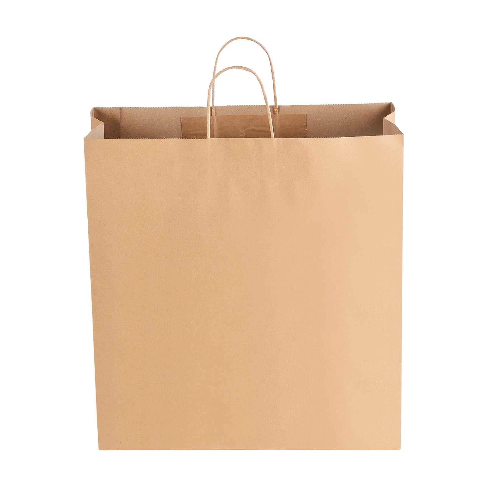 KFFKFF Large Kraft Paper Bags with Handles, 100-Pack, 18 x 7 x 19 ...