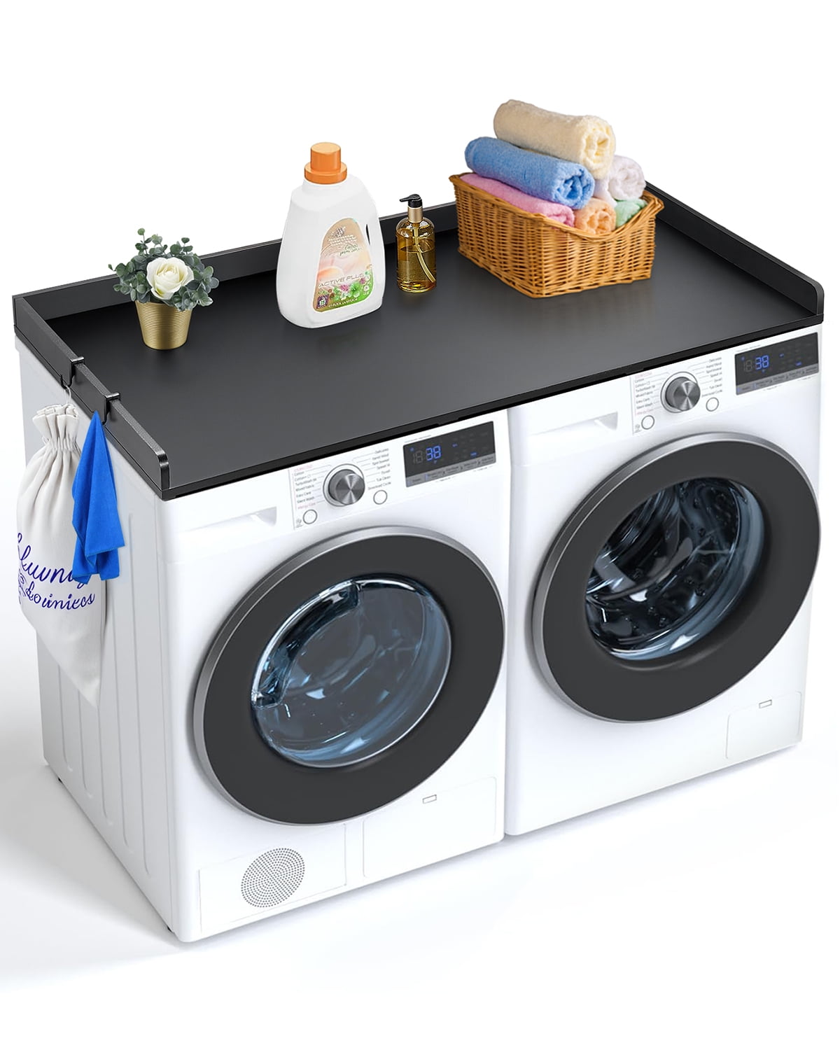 KFFKFF Laundry Machine Countertop, 54" x 27" Timber Constructed Washer ...