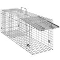KFFKFF Live Capture Animal Trap 31" x 10" x 12", Galvanized Iron Live ...