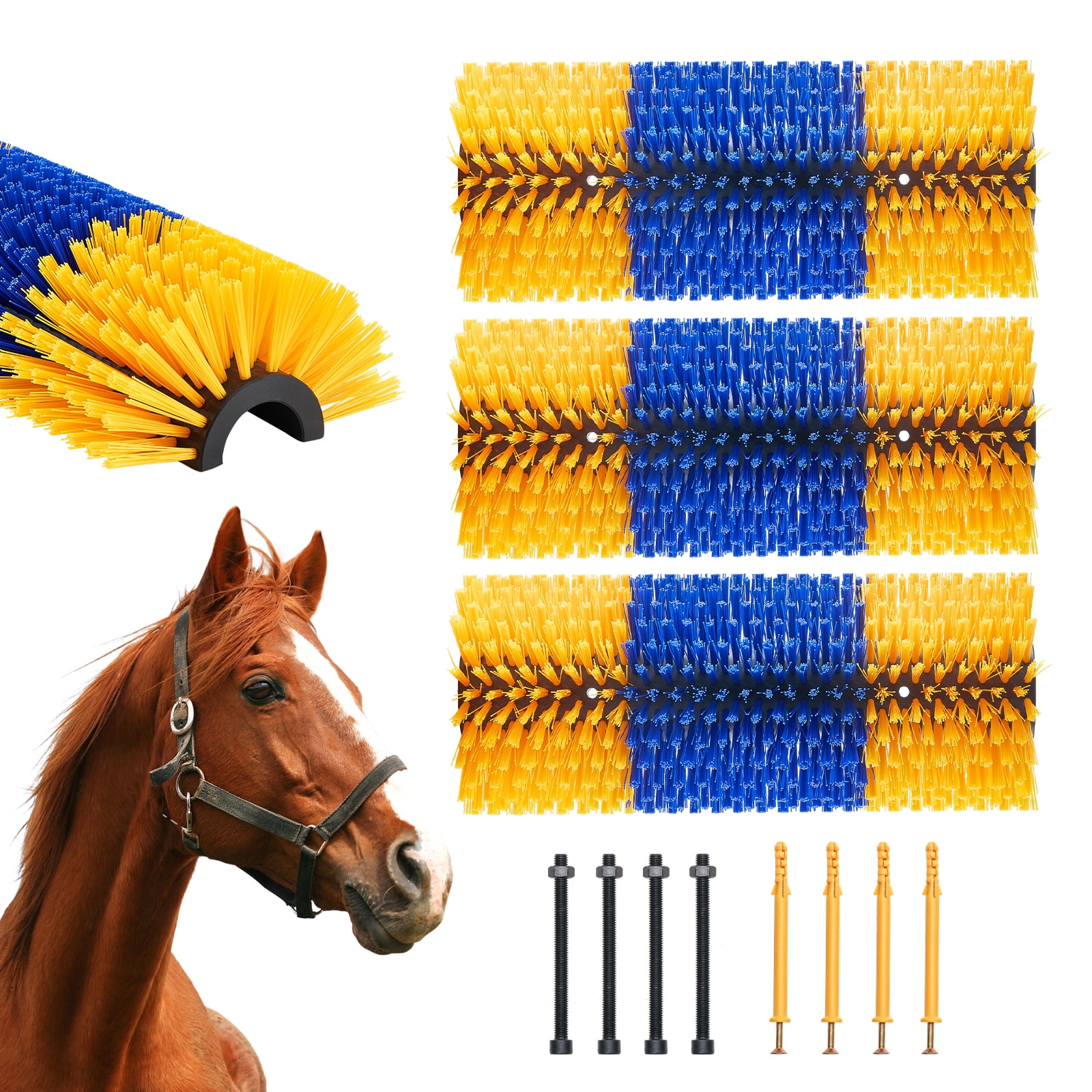 KFFKFF Livestock Scratching Brush, Set of 3 Animal Brushes with 6 ...