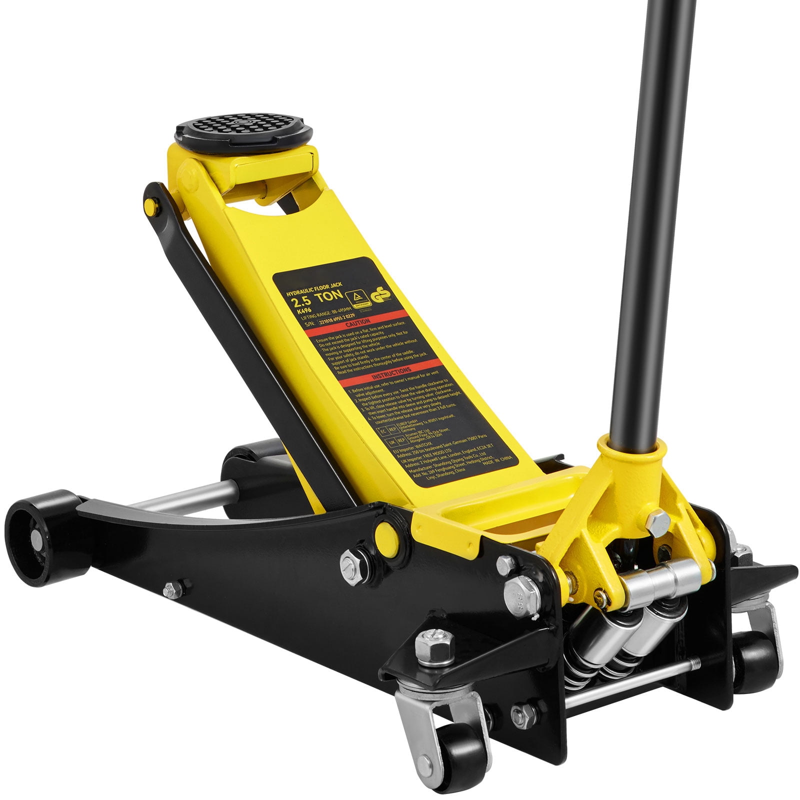 KFFKFF Low Profile Floor Jack, 2.5 Ton Compact Ground Elevator, Robust Steel Sport Ground ...