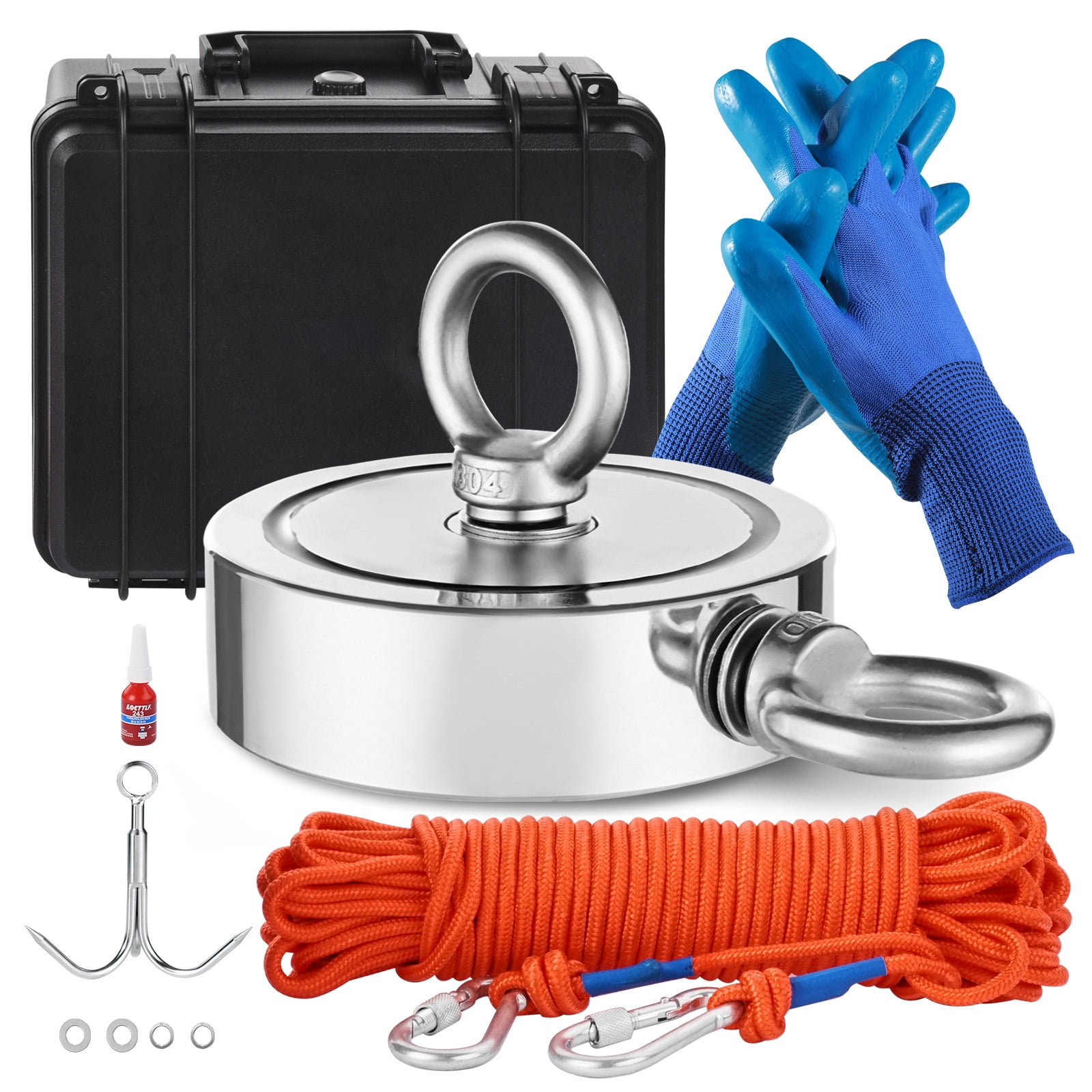 KFFKFF Magnet Fishing Kit, 1400 LBS/635 Kg Dual-Pull Force, Comprising ...