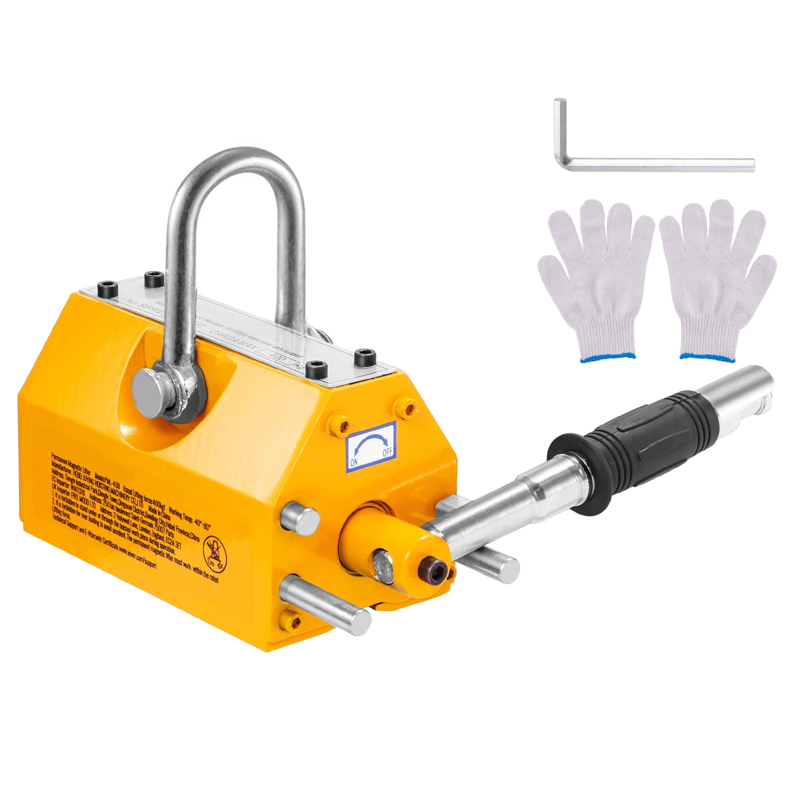 KFFKFF Magnetic Lifter with 2200lbs/1000kg Capacity, 2.5 Safety Factor, Neodymium & Steel ...