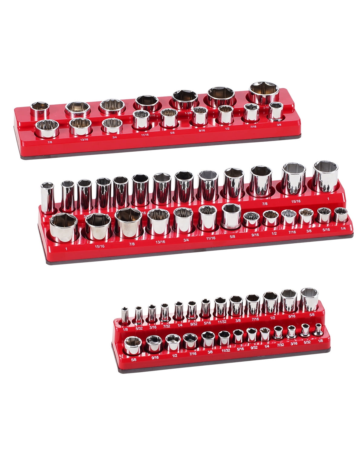 KFFKFF Magnetic Socket Organizer Set, 3PCS Magnetic Socket Holder, 1/4 ...