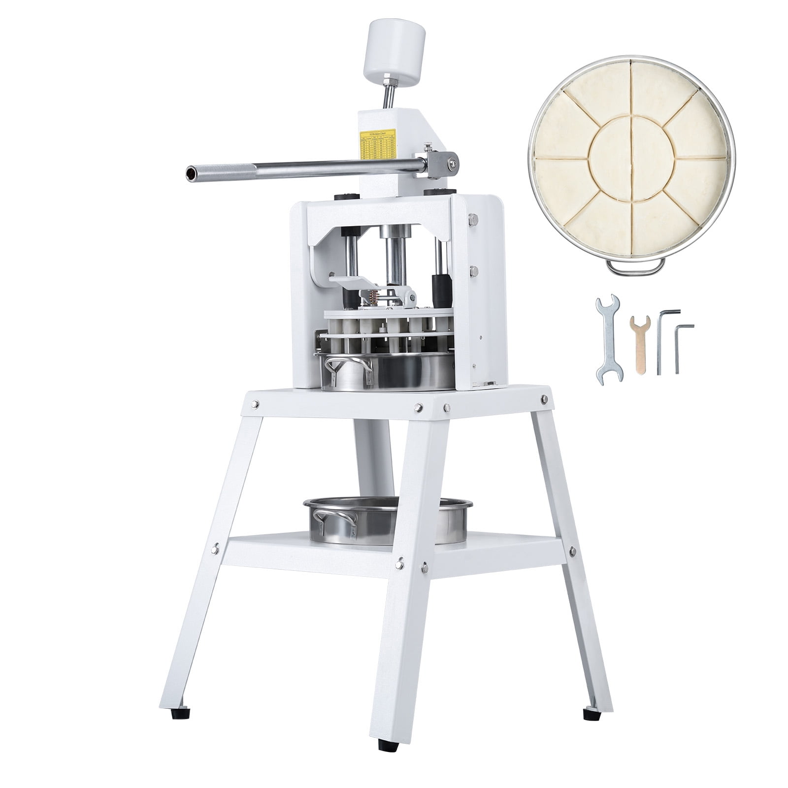 KFFKFF Manual Dough Divider, 10-Piece Rounder, Hand-Operated Dough ...