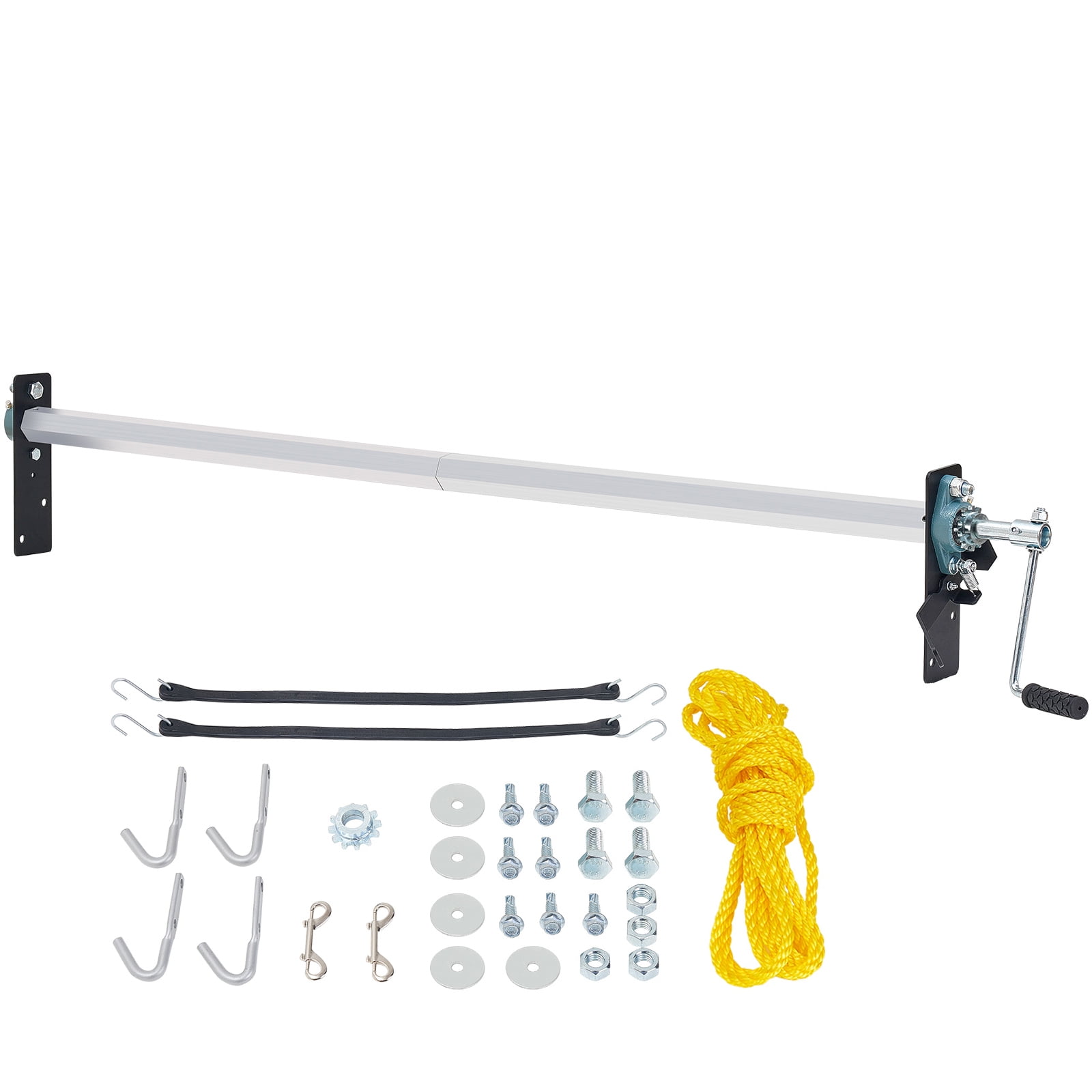 KFFKFF Manual Tarp Roller Set, Adjustable 64"-104", Made of Aluminum ...