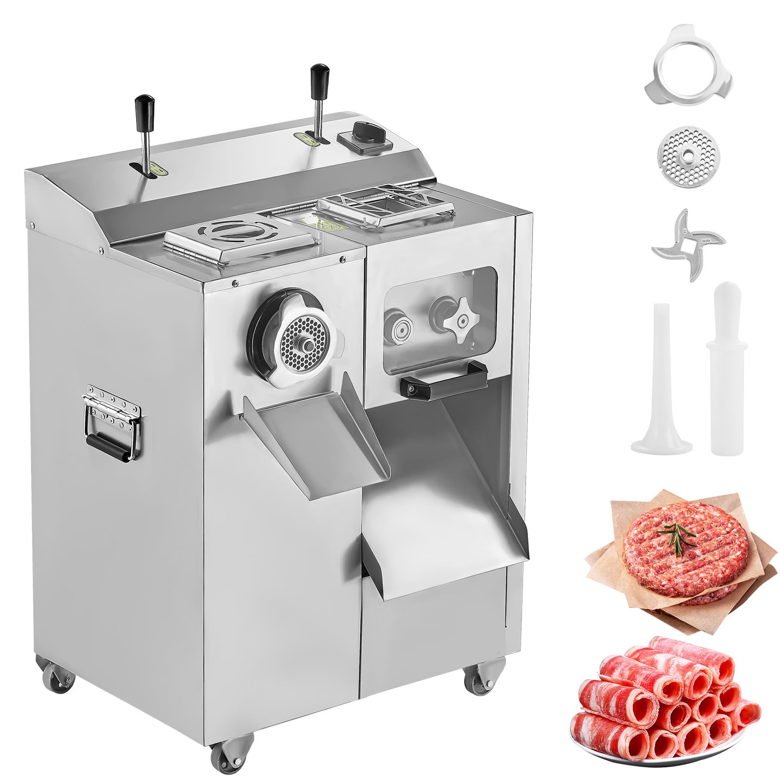 KFFKFF Meat Processor, 14 Lbs/Min Electric Meat Cutter, Slicer, Sausage ...
