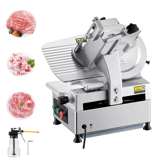 KFFKFF Meat Slicer Electric Deli Food Slicer 12-inch Professional Meat ...