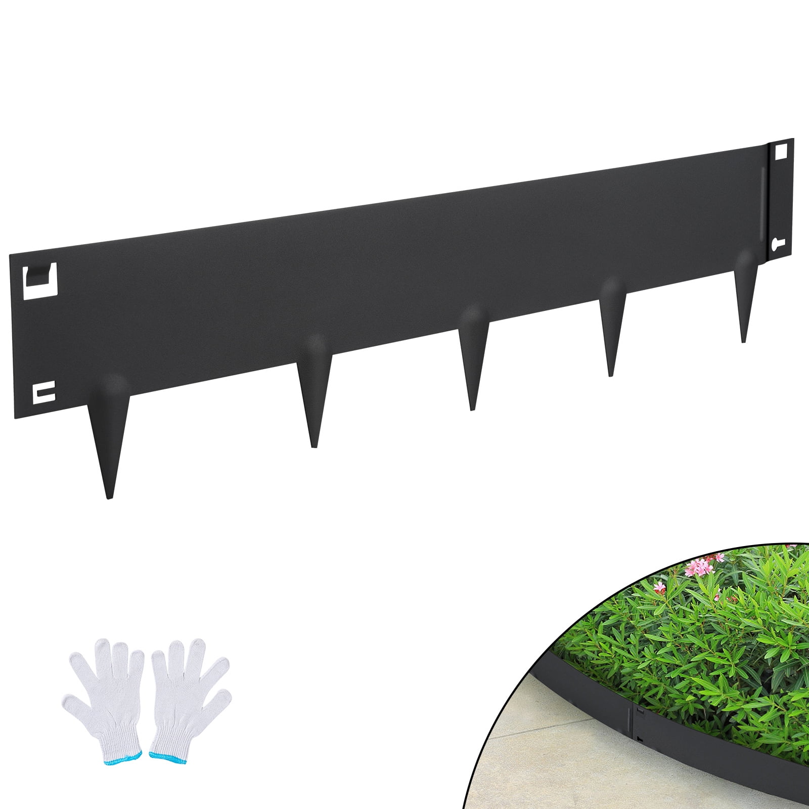 KFFKFF Metal Garden Border, Pack of 5, Steel Landscaping Edges, 39" L x ...