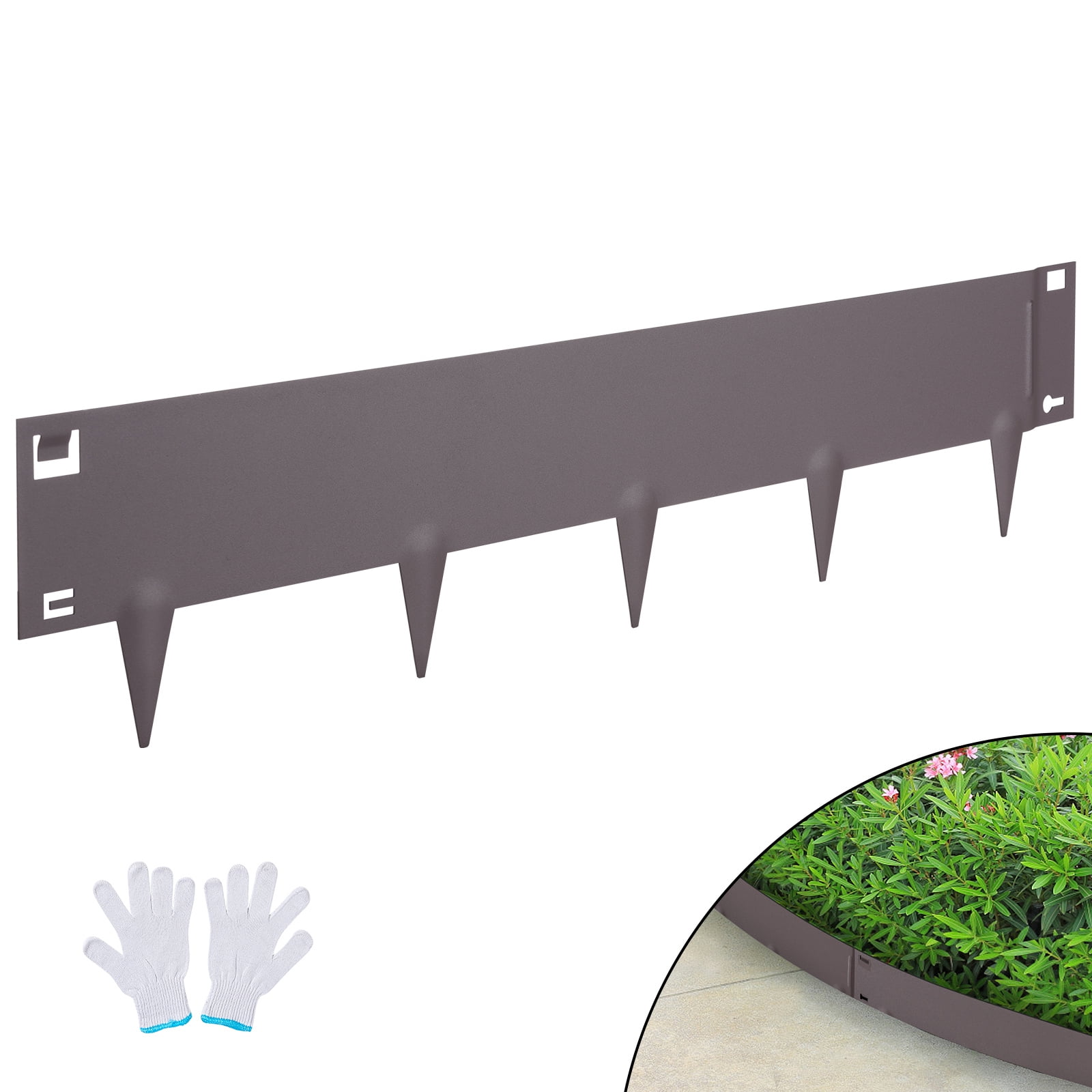 KFFKFF Metal Garden Border, Pack of 5, Steel Lawn Edging Strips, 39" L ...