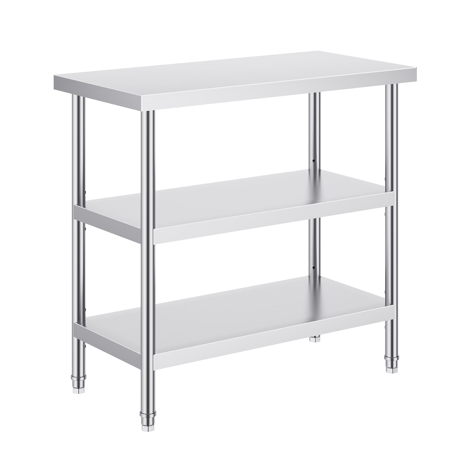 KFFKFF Metal Kitchen Workstation, 18x36x34 in Stainless Steel Work ...