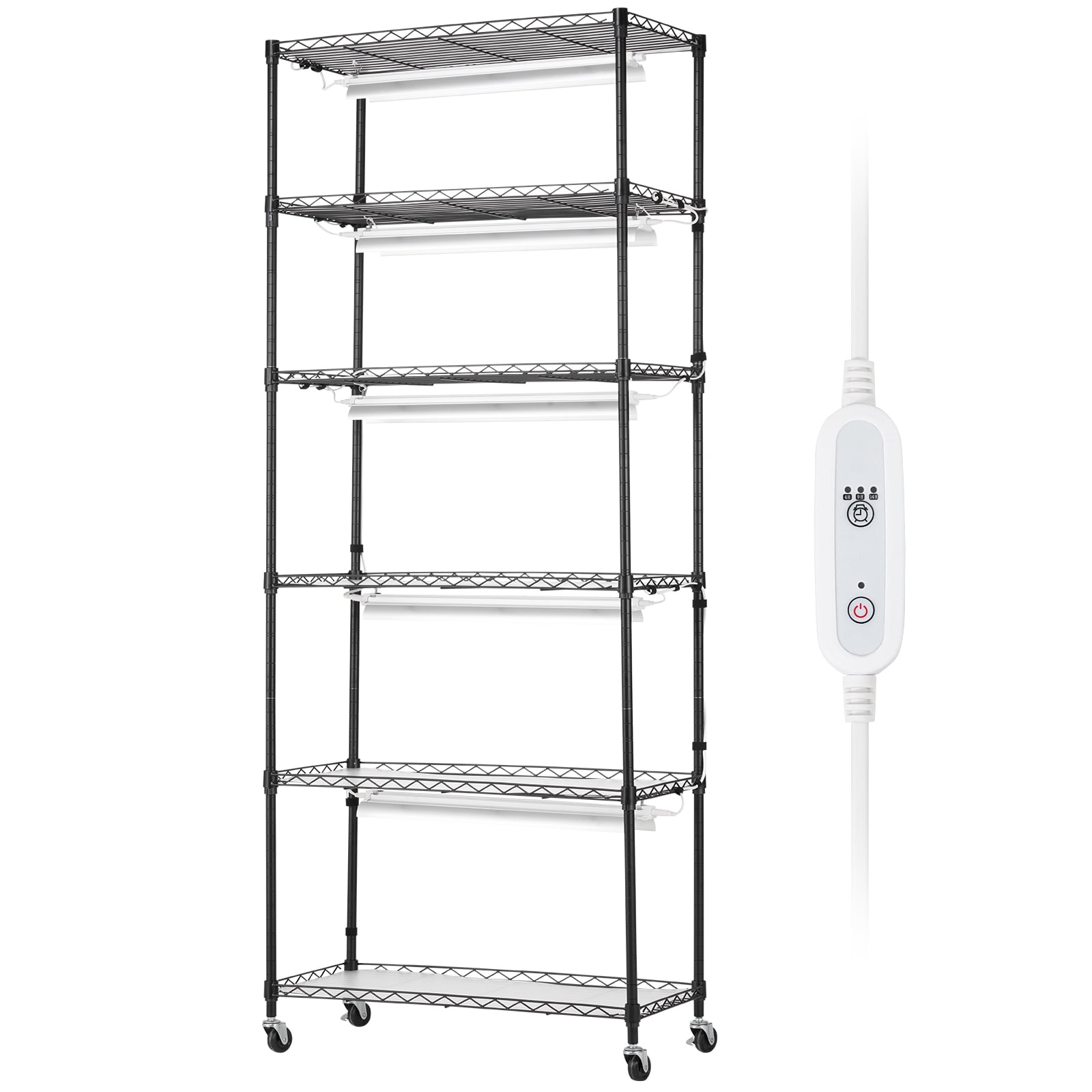 KFFKFF Metal Plant Rack with Integrated Lighting, 6-Level, 150W, Offers ...