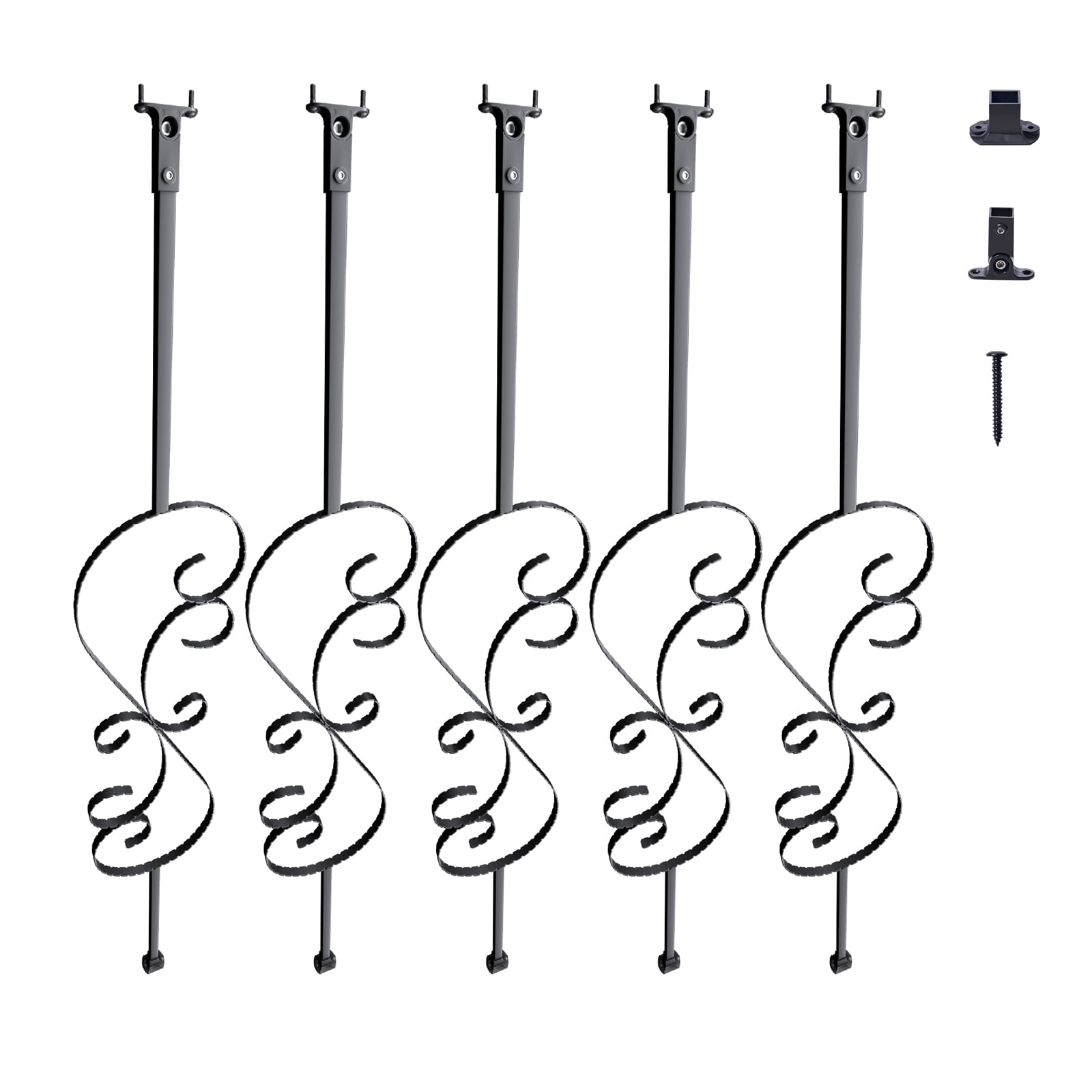 KFFKFF Metallic Stair Railings, 44'' x 1/2" Zinc-Coated Steel ...