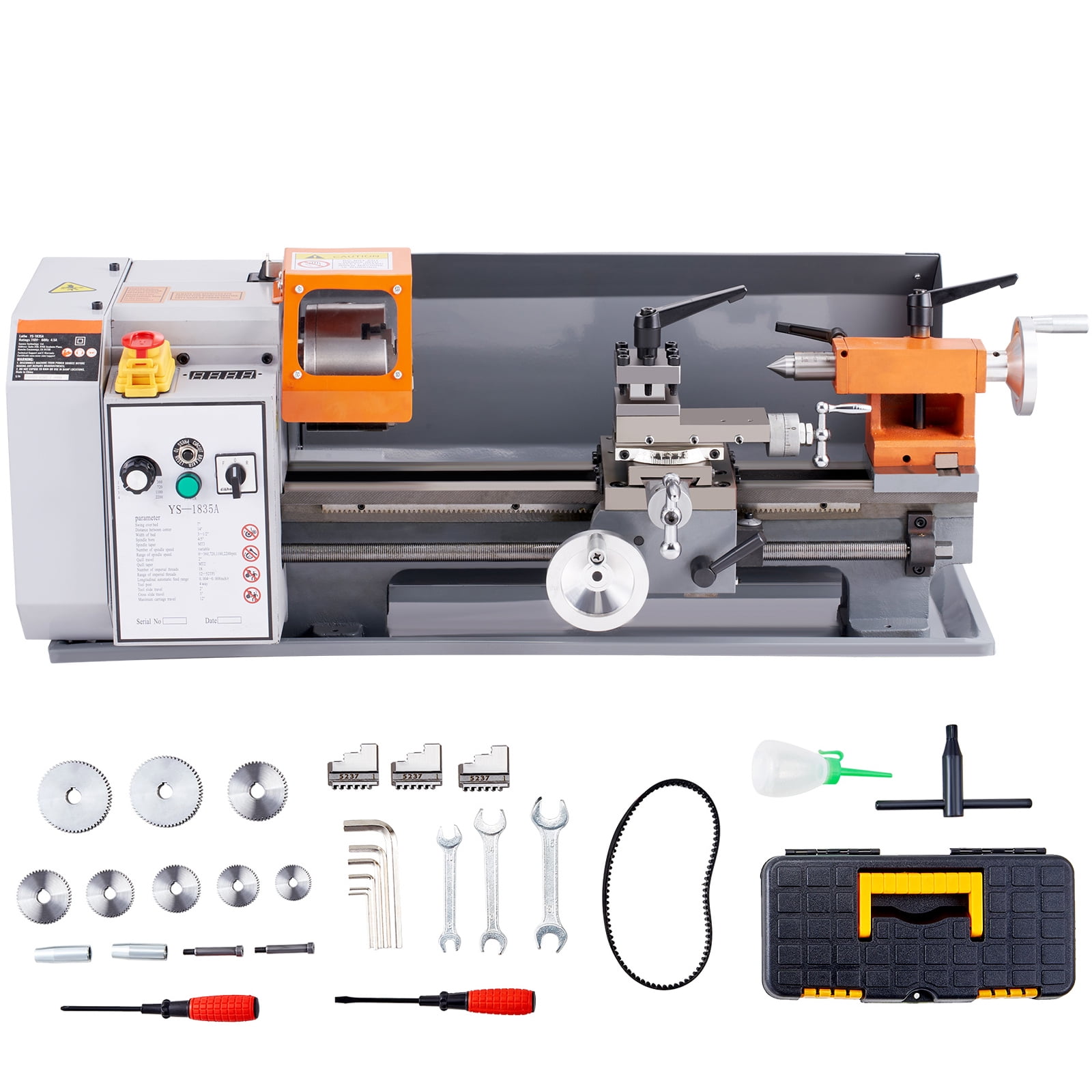 KFFKFF Metalworking Benchtop Lathe, Dimensions 7'' x 13.78'', delivers ...
