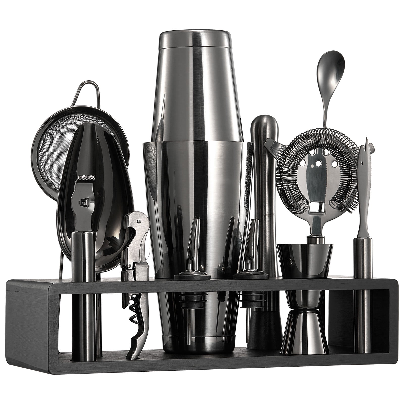 KFFKFF 13-Piece Cocktail Shaker Set Stainless Steel Bar Tools with ...