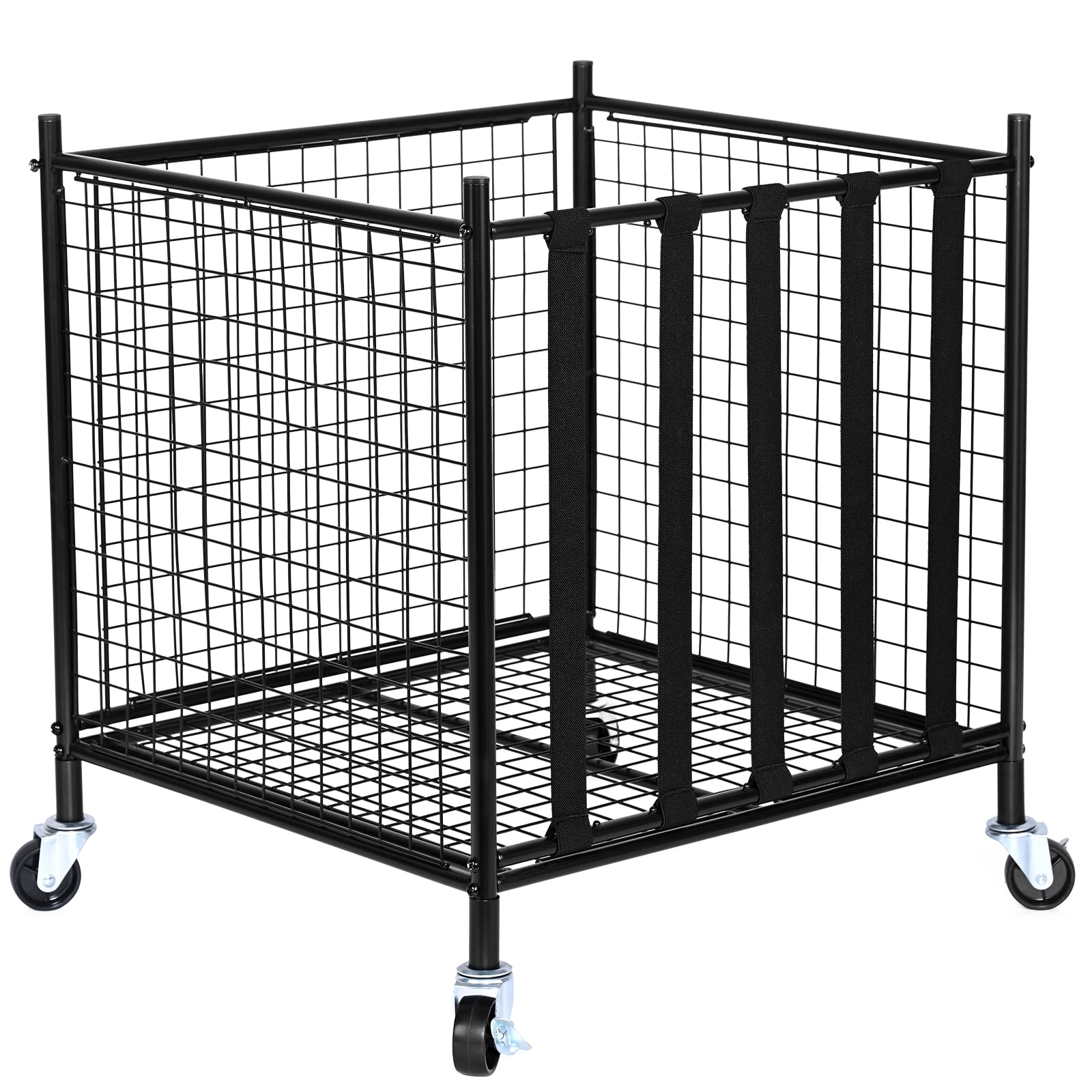 KFFKFF Mobile Athletic Ball Storage Unit, Secure Basketball Enclosure ...