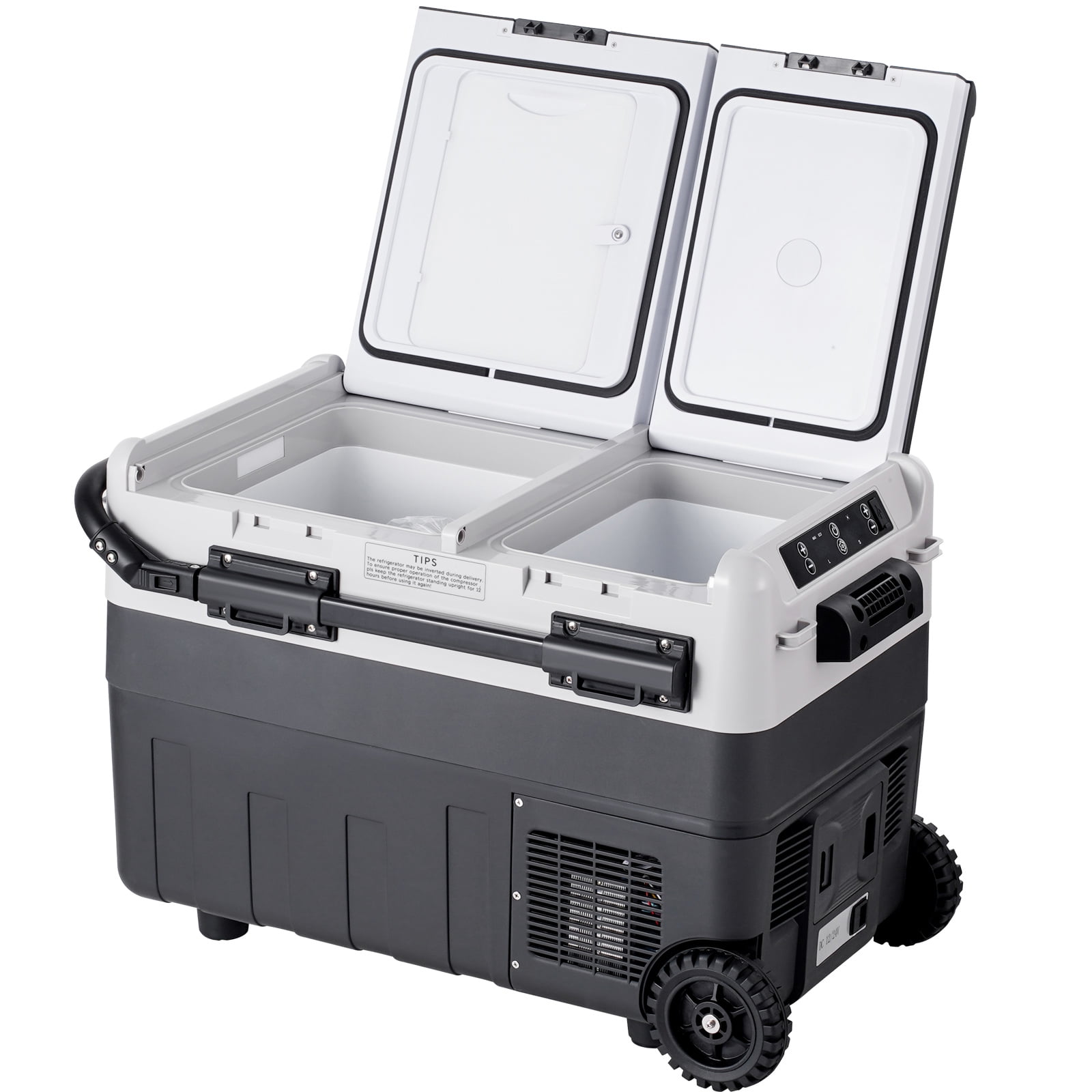 KFFKFF Mobile Car Cooler, 12V Vehicle Fridge, 40L / 42.3 qt Two-Section ...