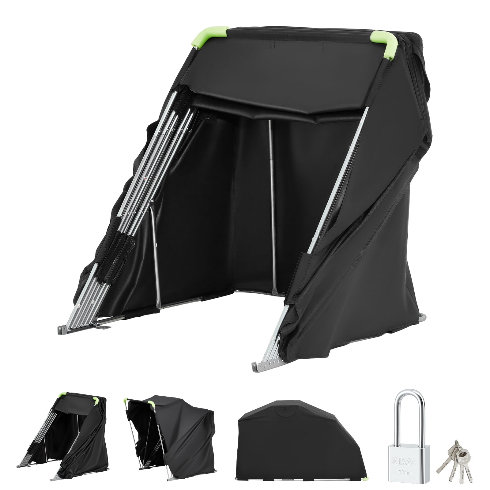 KFFKFF Motorcycle Storage Shelter with Security Lock, 600D Oxford Flip ...