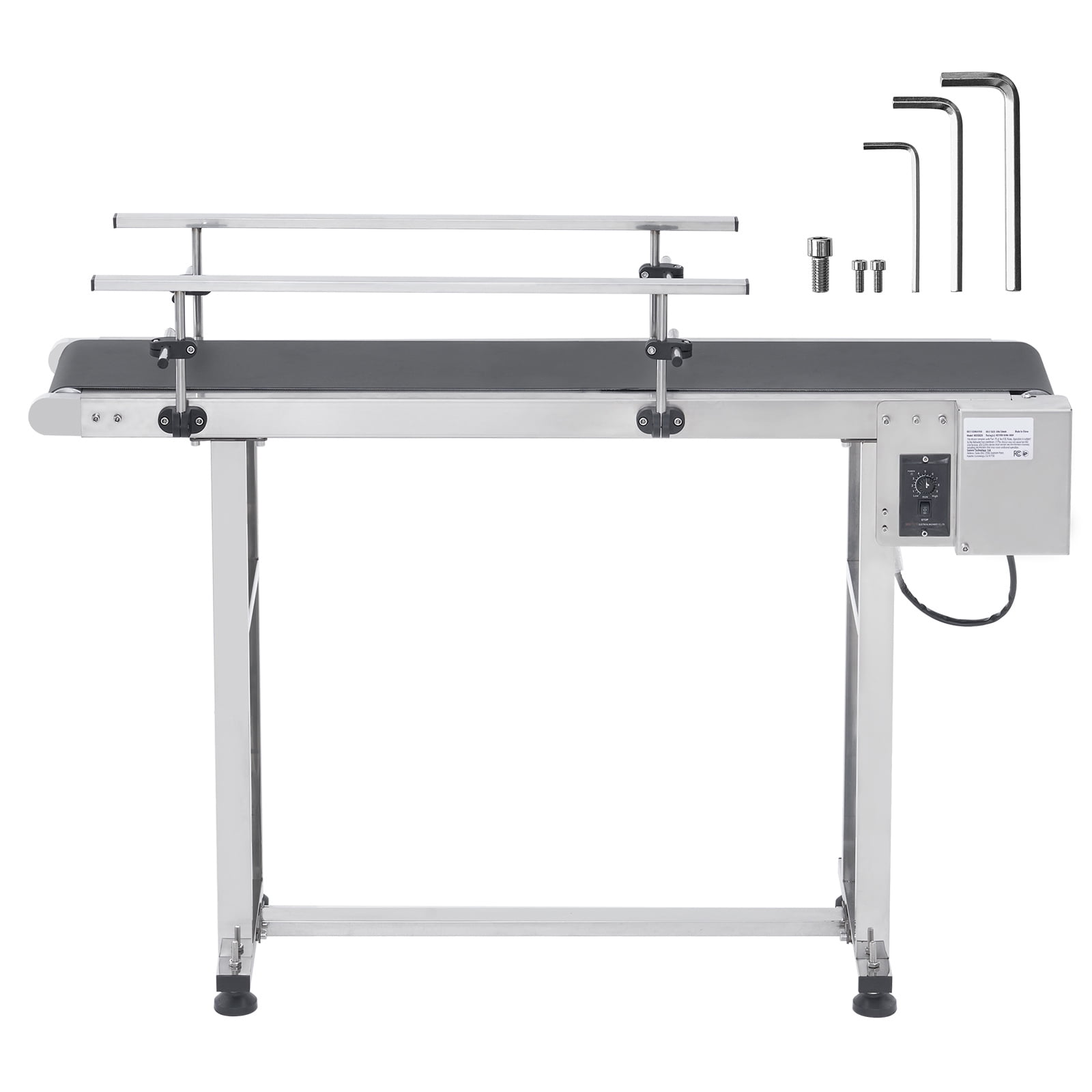 KFFKFF Motorized Conveyor Belt, 47x7.8 in, Durable Stainless Steel ...
