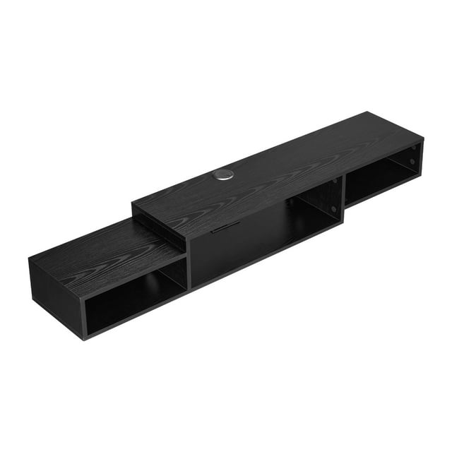 KFFKFF Mounted TV Unit, 59" Wall-Fixed Entertainment Hub with Power ...