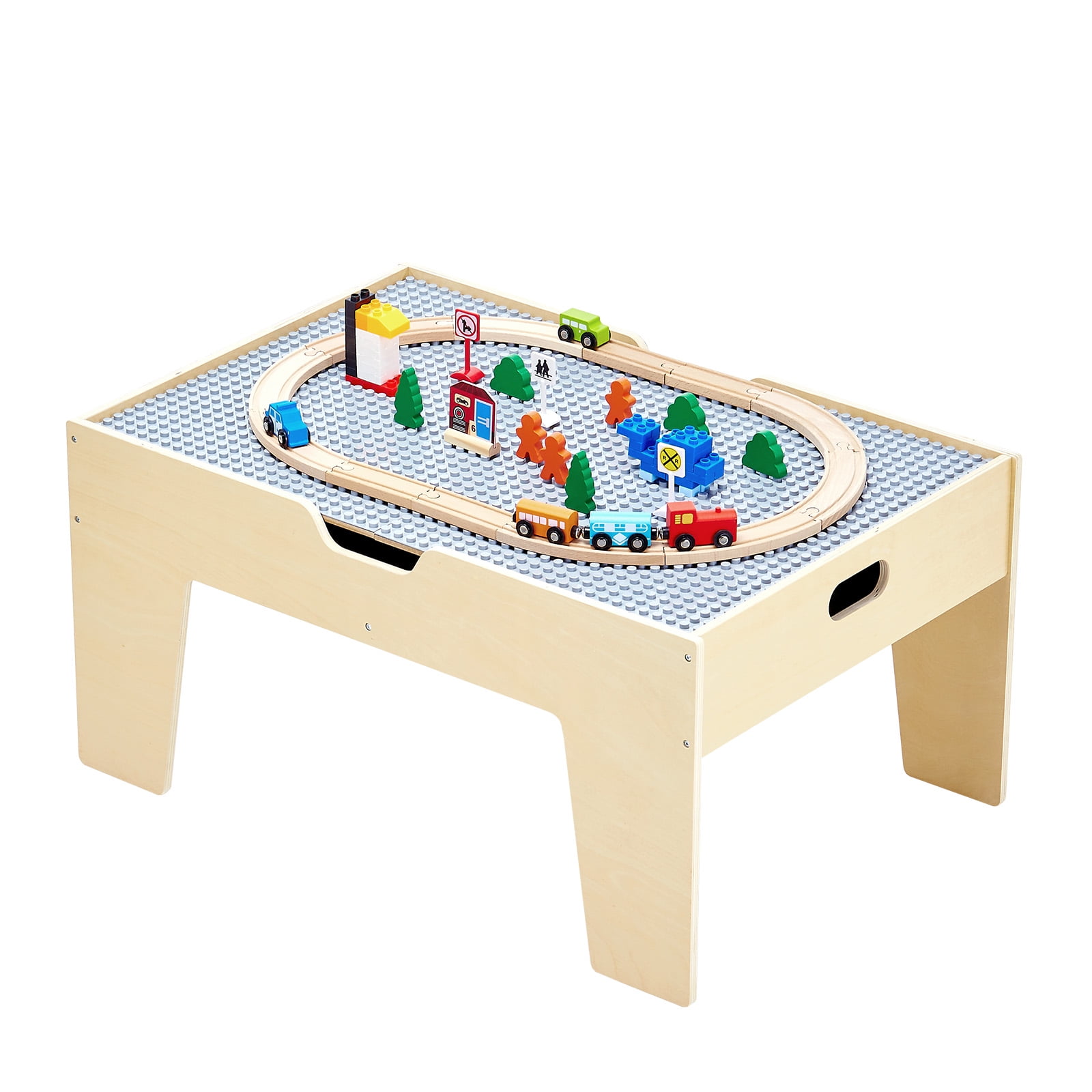 KFFKFF Multi-Functional Kids Activity Table with Building Bricks ...
