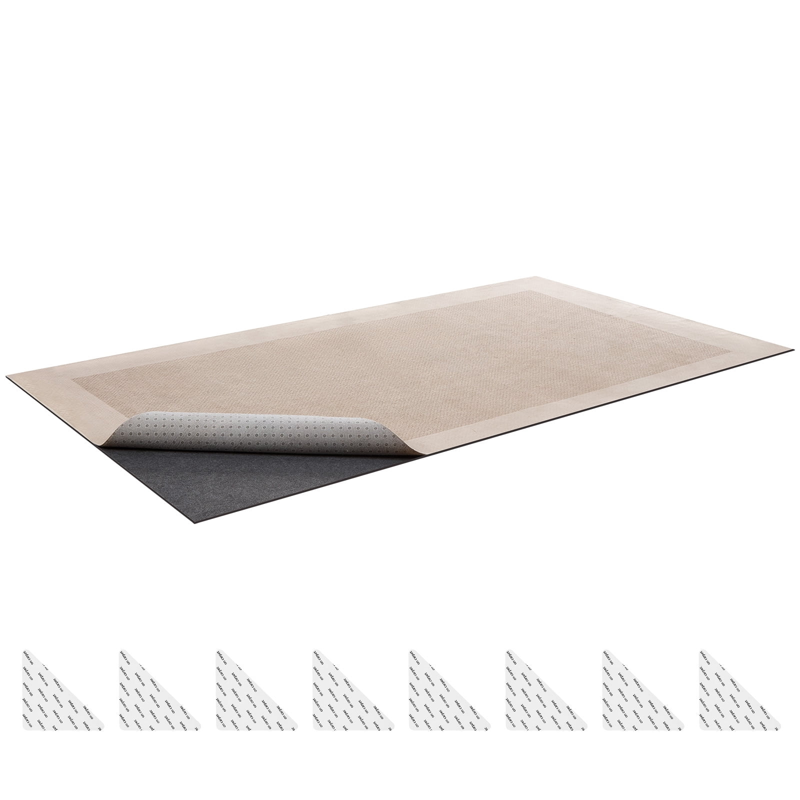 KFFKFF Non-Slip Rug Pad 9 x 12 ft, Dual Surface Felt and Rubber Cushion ...