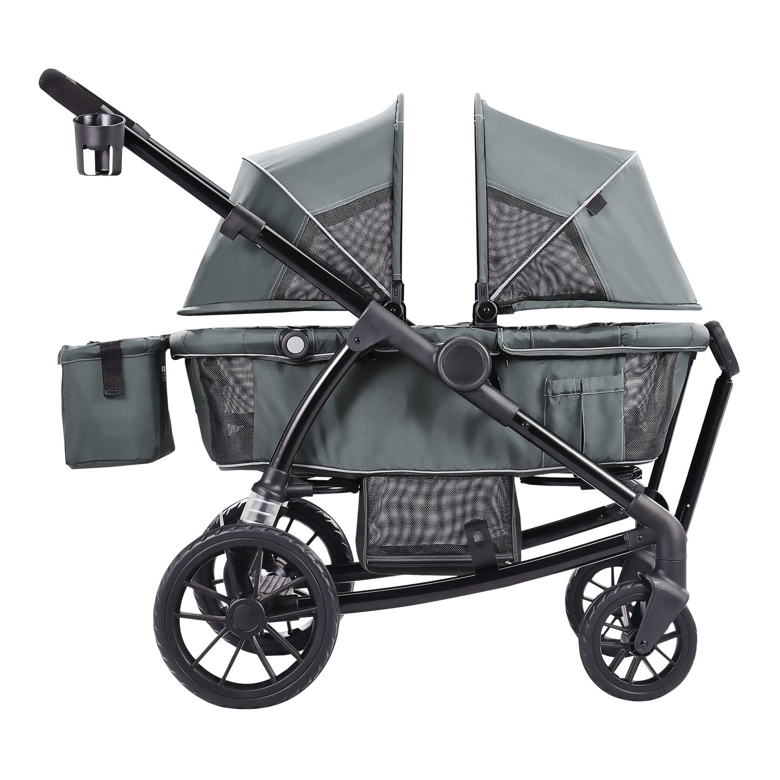 KFFKFF Off-Road Pram Wagon, Dual Seating Foldable Adventure 2-in-1 ...