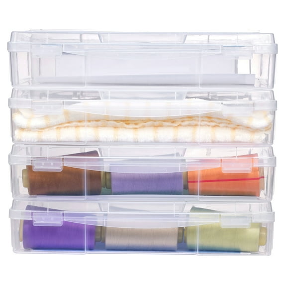 KFFKFF Organizing Containers for Scrapbook Paper, Set of 4, Transparent ...