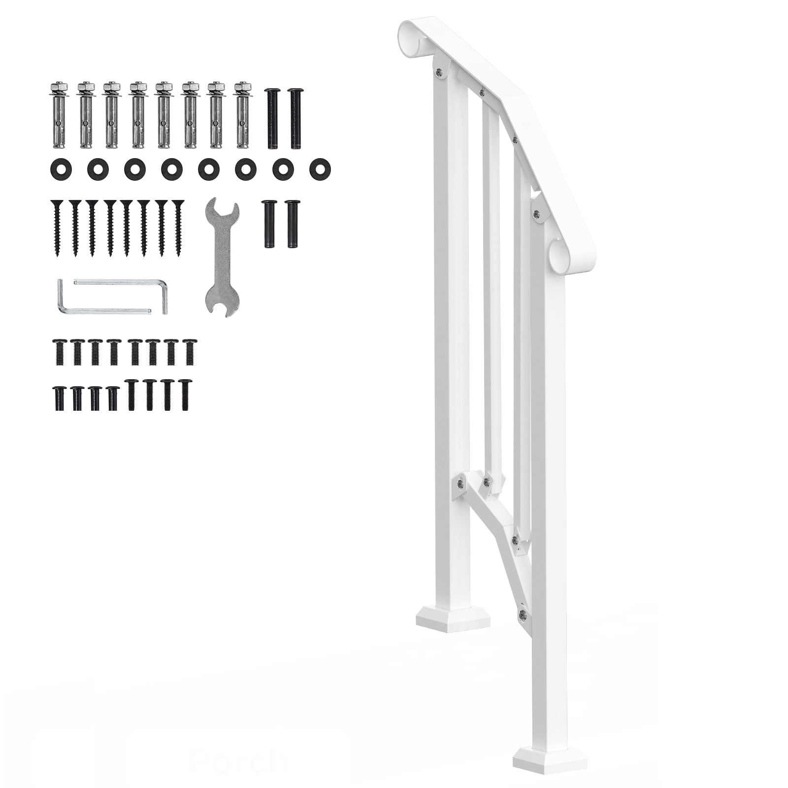 KFFKFF Outdoor Handrails for 1-2 Steps, Stair Hand Rail Kit with ...