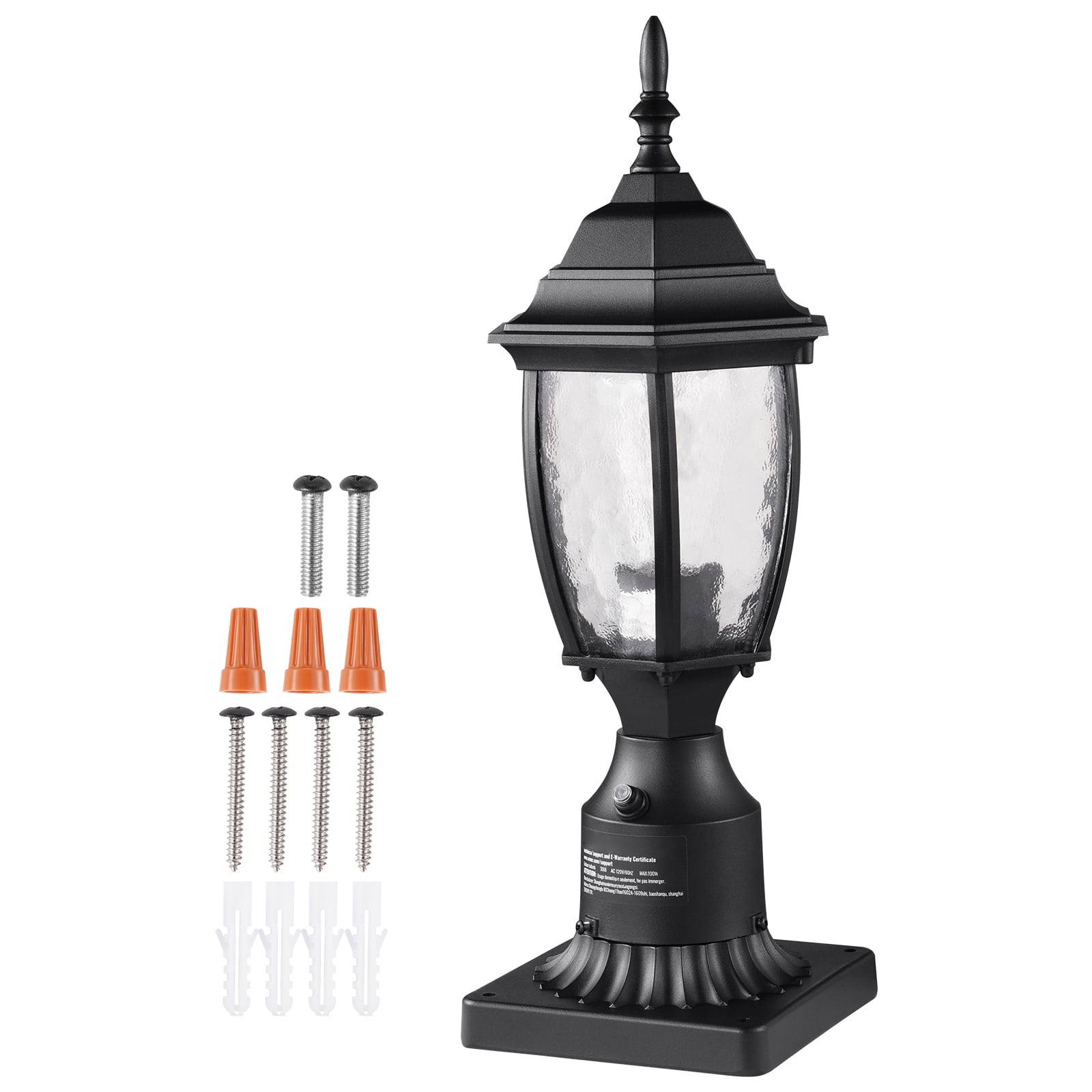 KFFKFF Outdoor Lamp Post with Twilight to Sunrise Feature, 15.75 inches ...