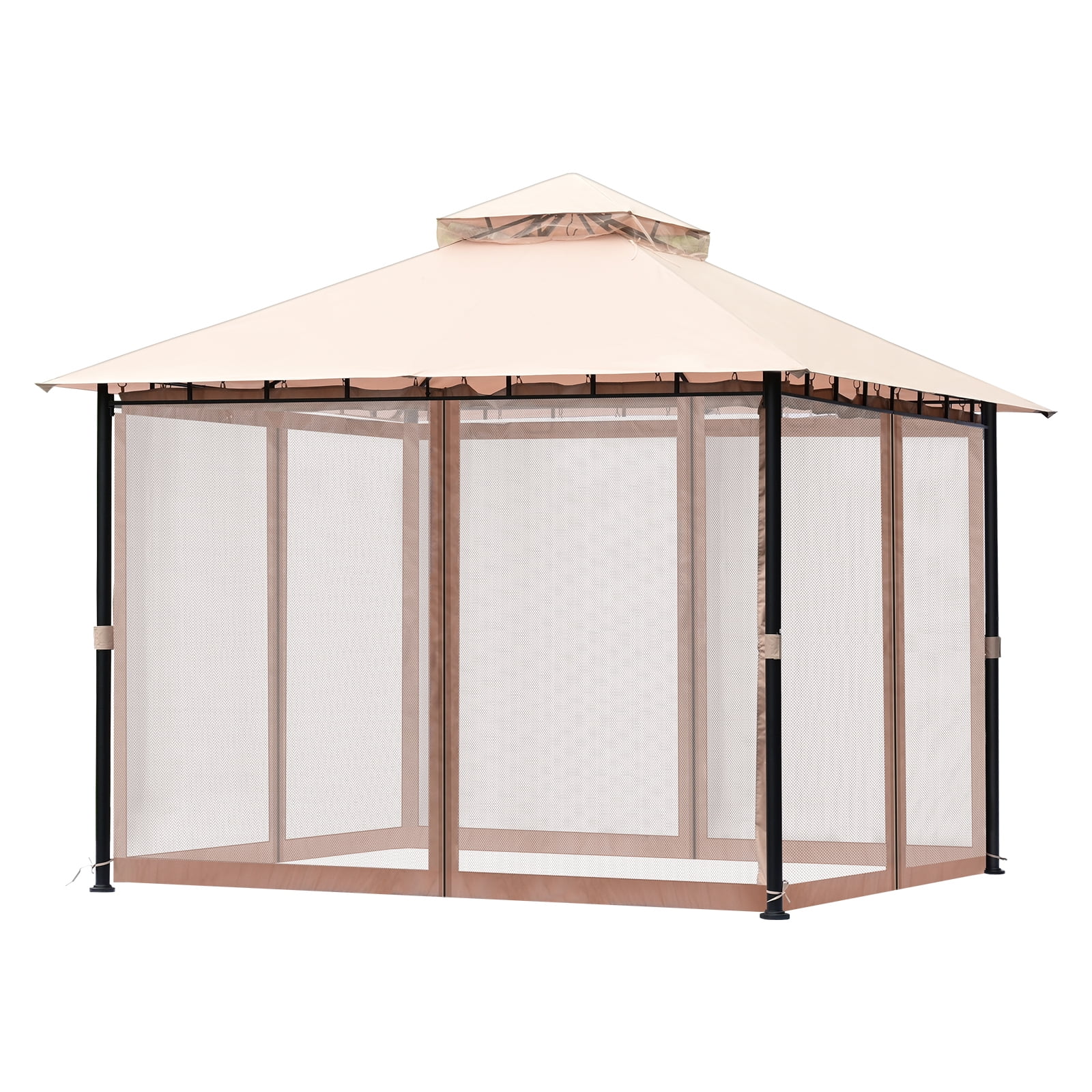 KFFKFF Outdoor Pavilion for 6-8 Individuals, 10 x 10 FT Garden Canopy ...