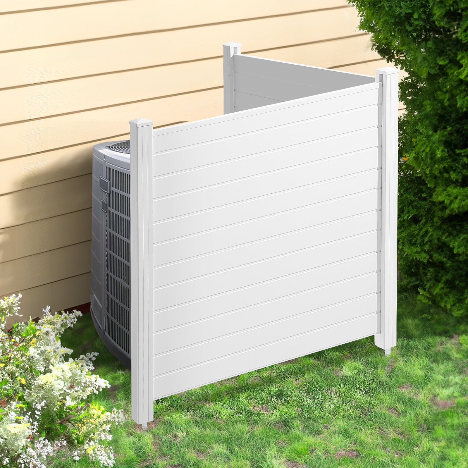 KFFKFF Outdoor Privacy Screens 50" W x 50" H Air Conditioner Fence 2 ...