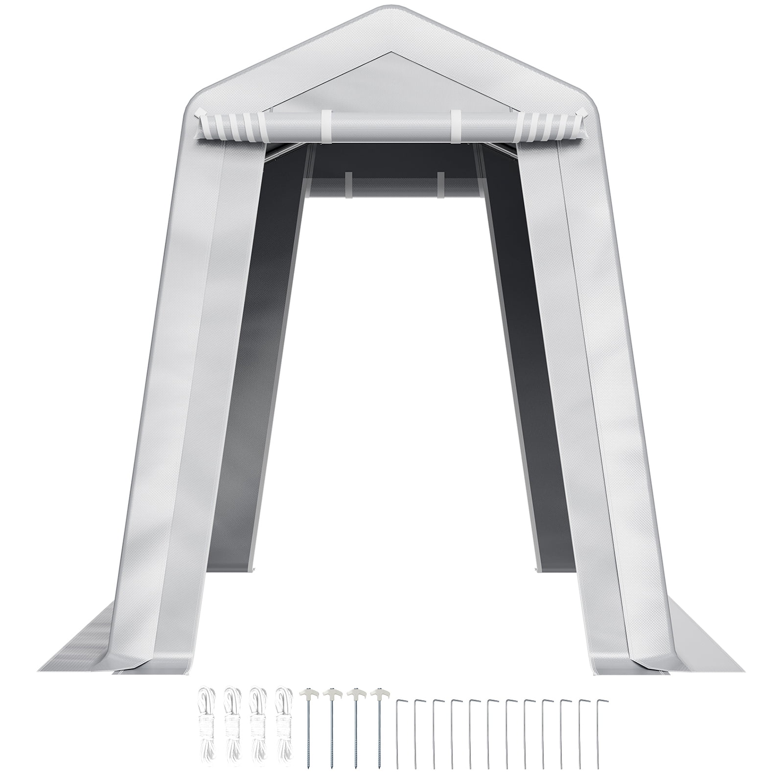 KFFKFF Outdoor Storage Shed, 6 x 8 ft Portable Tent with Dual Roll-up ...