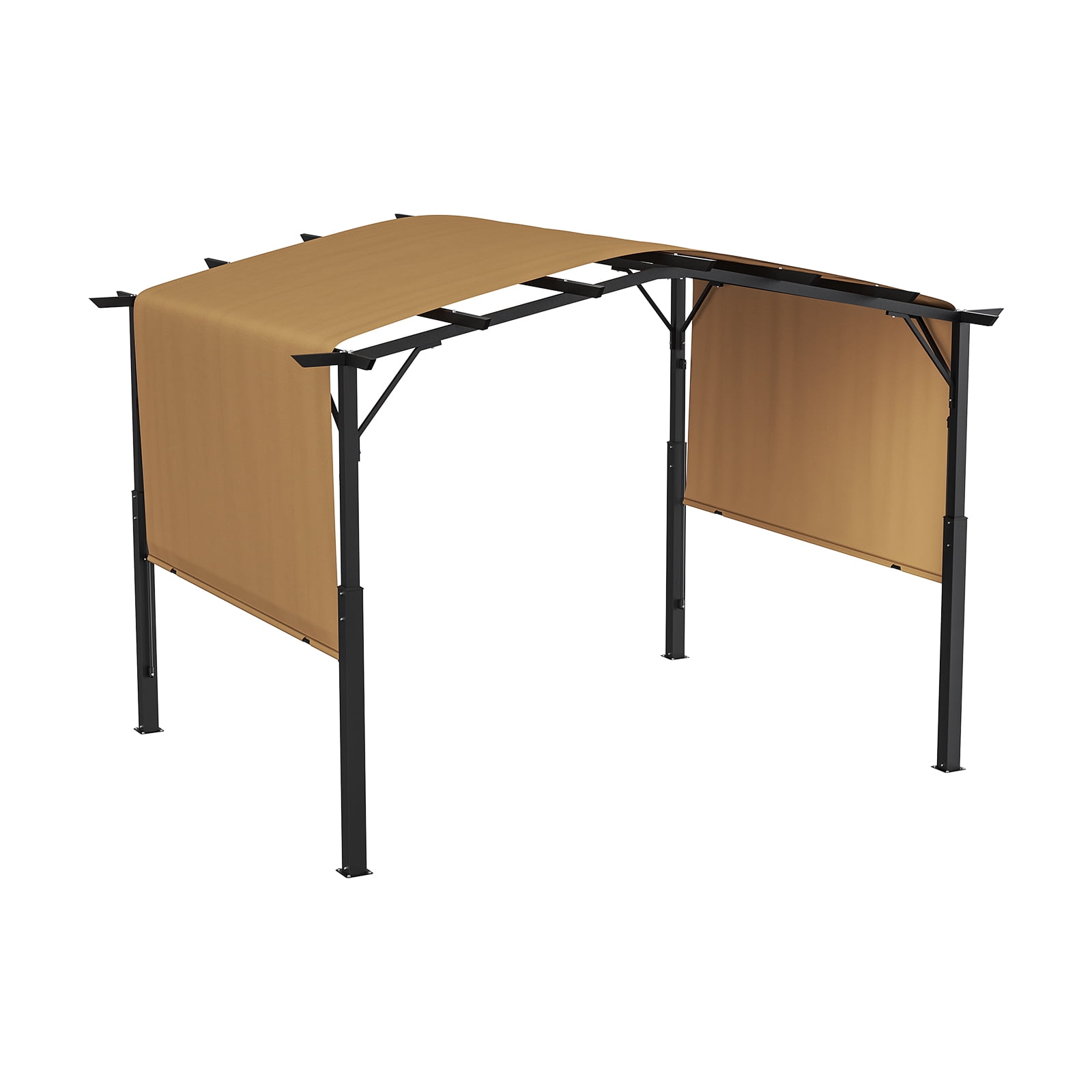 KFFKFF Outdoor Structure, 12 x 10 ft Metal Archway, Pull-back Canopy ...