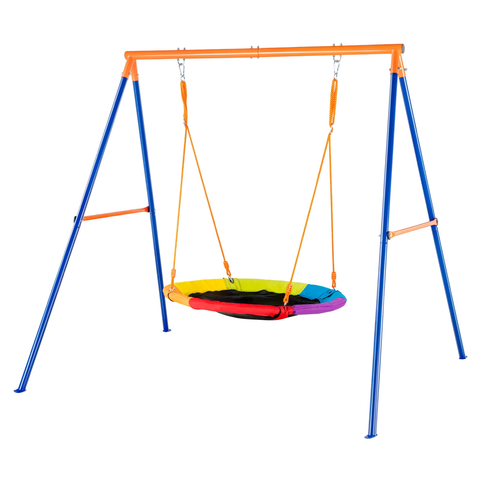 KFFKFF Outdoor Swing Set, Supports 440lbs, 40" Circular Swing Seat ...