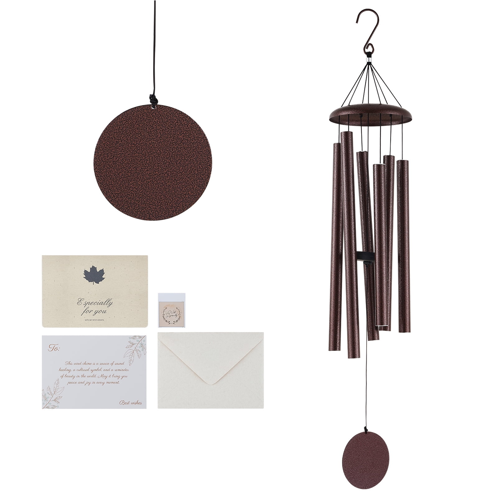 KFFKFF Outdoor Wind Chimes, 45 inches, Rich Sound Wind Chimes with 6 ...