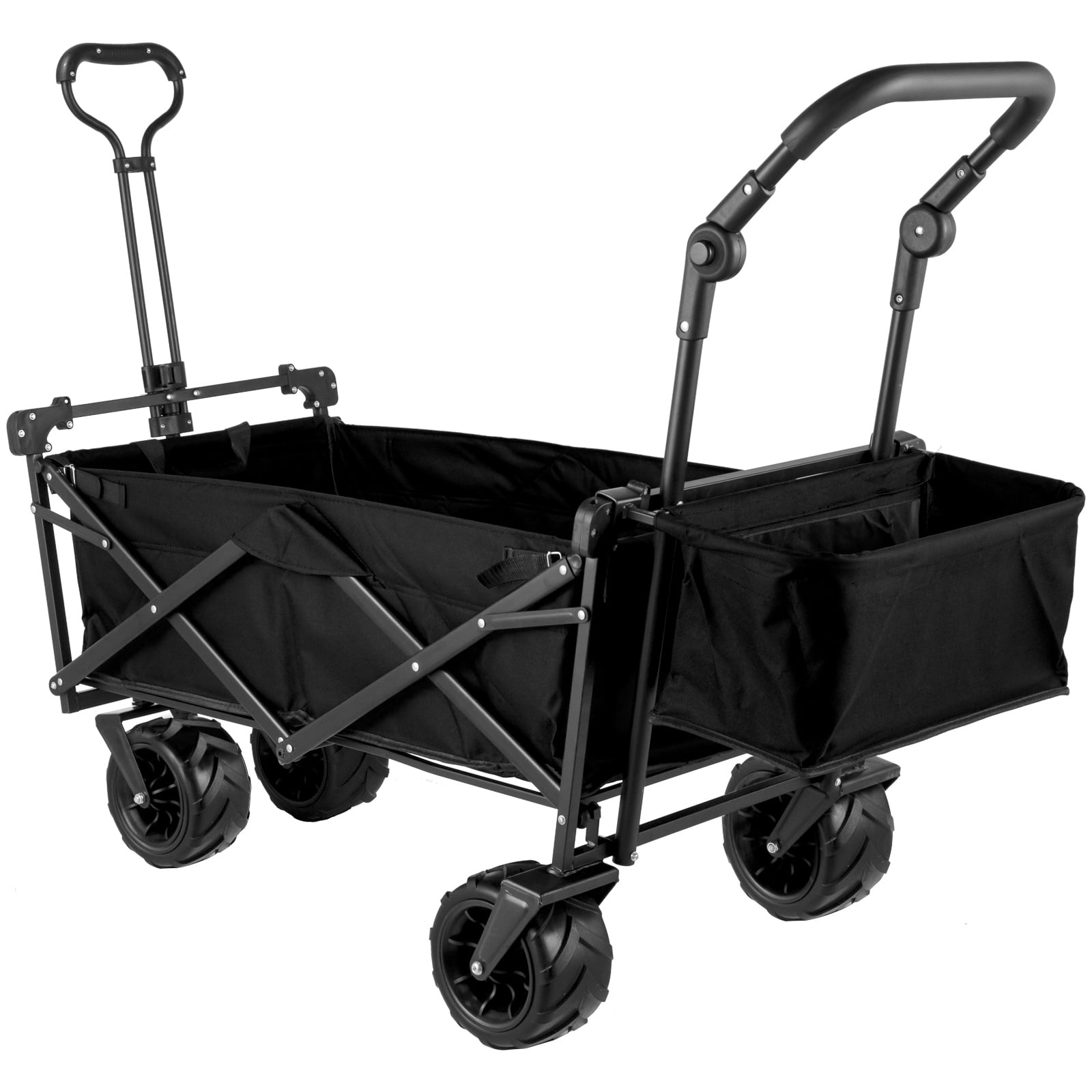 KFFKFF Oversized Foldable Garden Trolley with Detachable Shade, Rolling ...