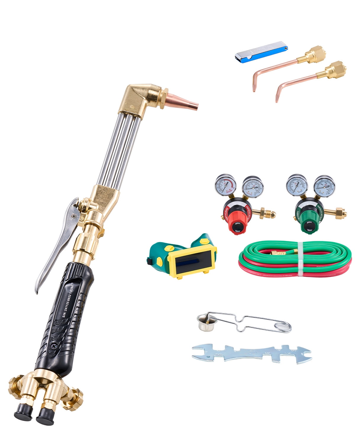 KFFKFF Oxy Acetylene Welding and Cutting Set, Gas Brazing Kit, 12-Piece ...