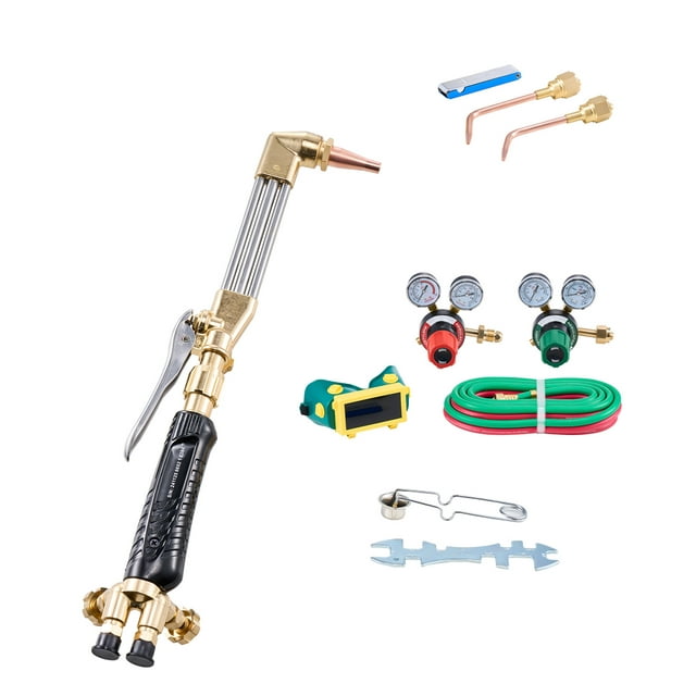 KFFKFF Oxy Acetylene Welding and Cutting Set, Gas Brazing Kit, 12-Piece ...