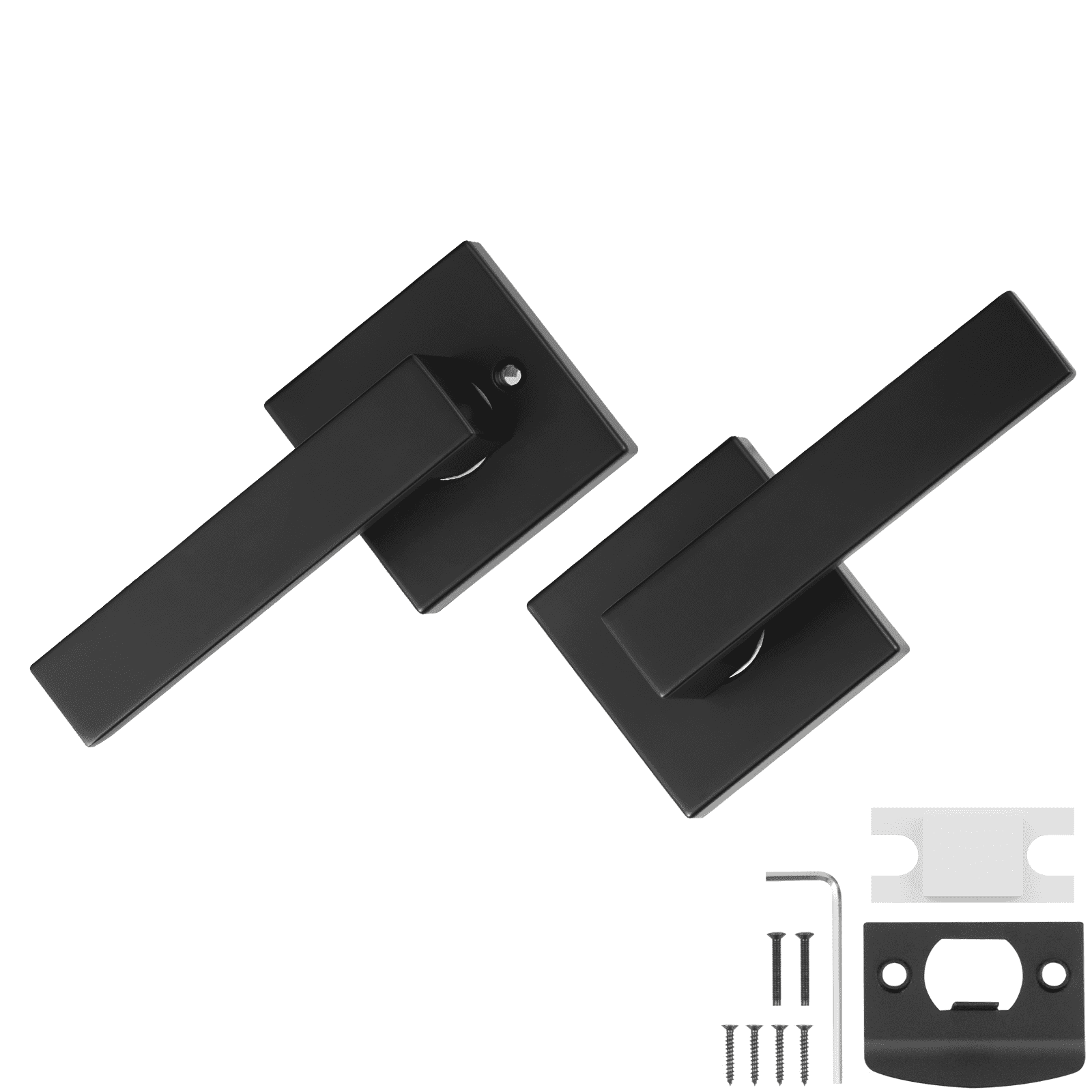 KFFKFF Passage Door Grip, 5 Set Sleek Black Door Handle, Ambidextrous ...