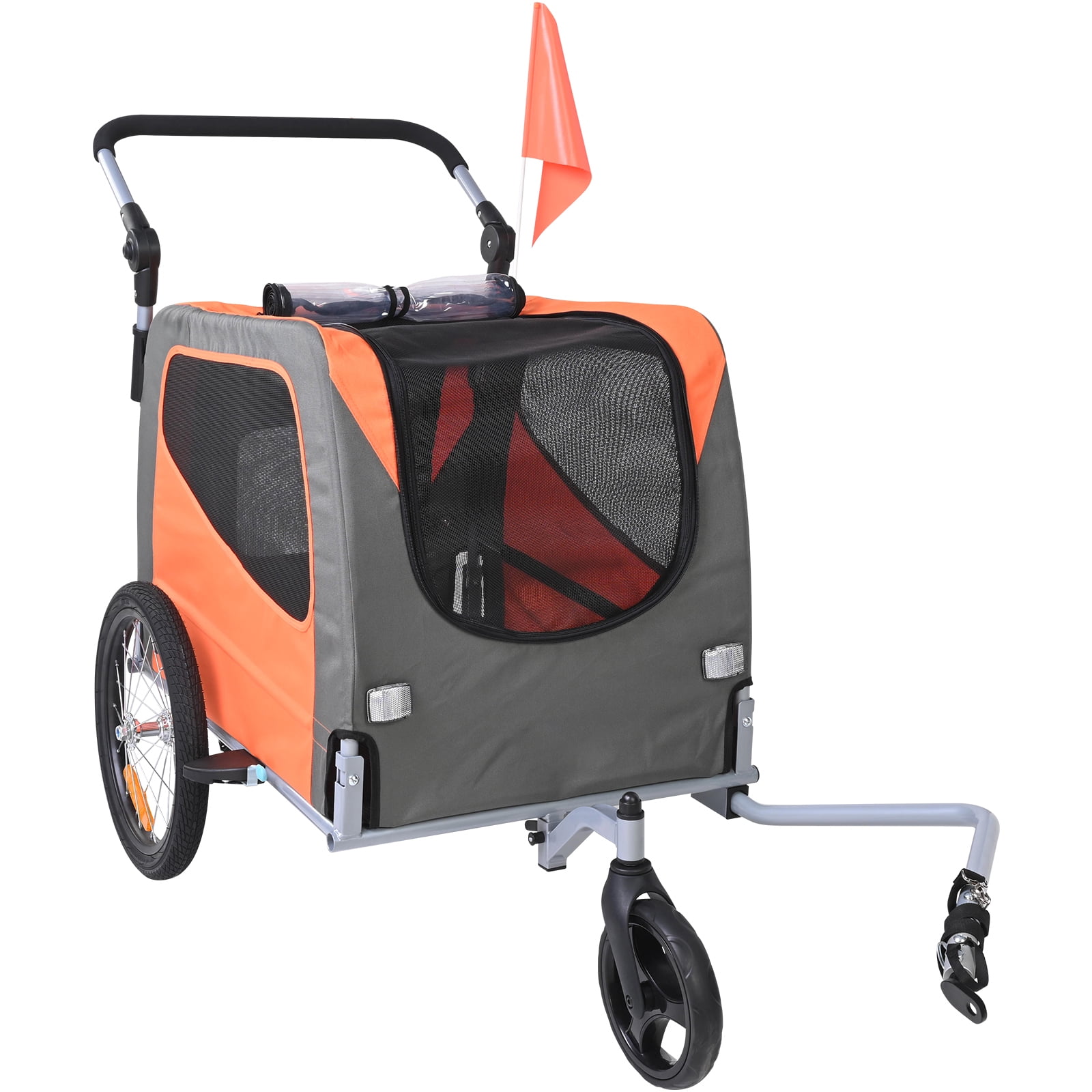 KFFKFF Pet Bicycle Trailer & Stroller Dog Cat Bike Carrier 66 lbs Water ...