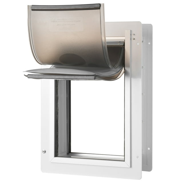 KFFKFF Pet Door for Wall with Lock 12.28" x 17.13" Metallic Casing with ...