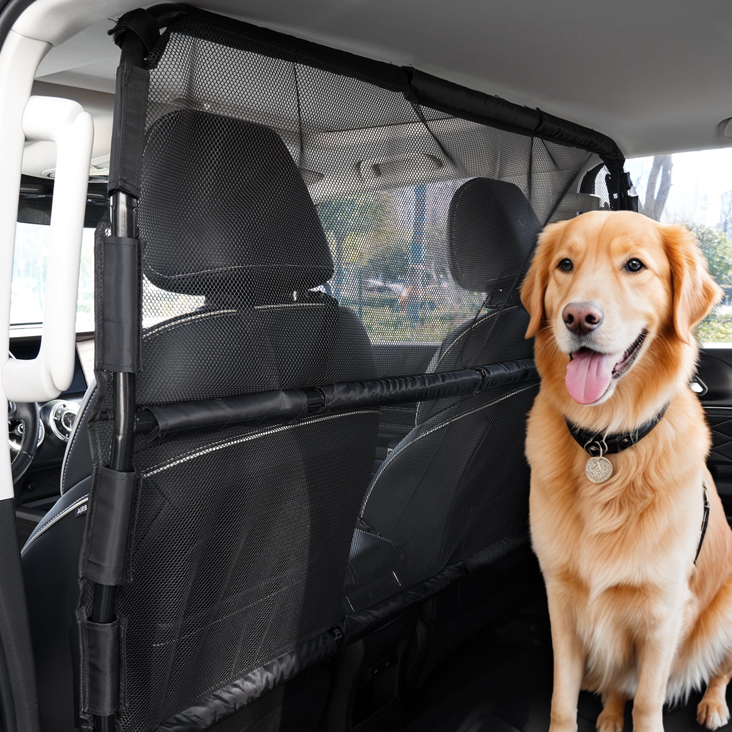 KFFKFF Dog Car Barriers, 56" Broad Installation for Front Seats, Car ...
