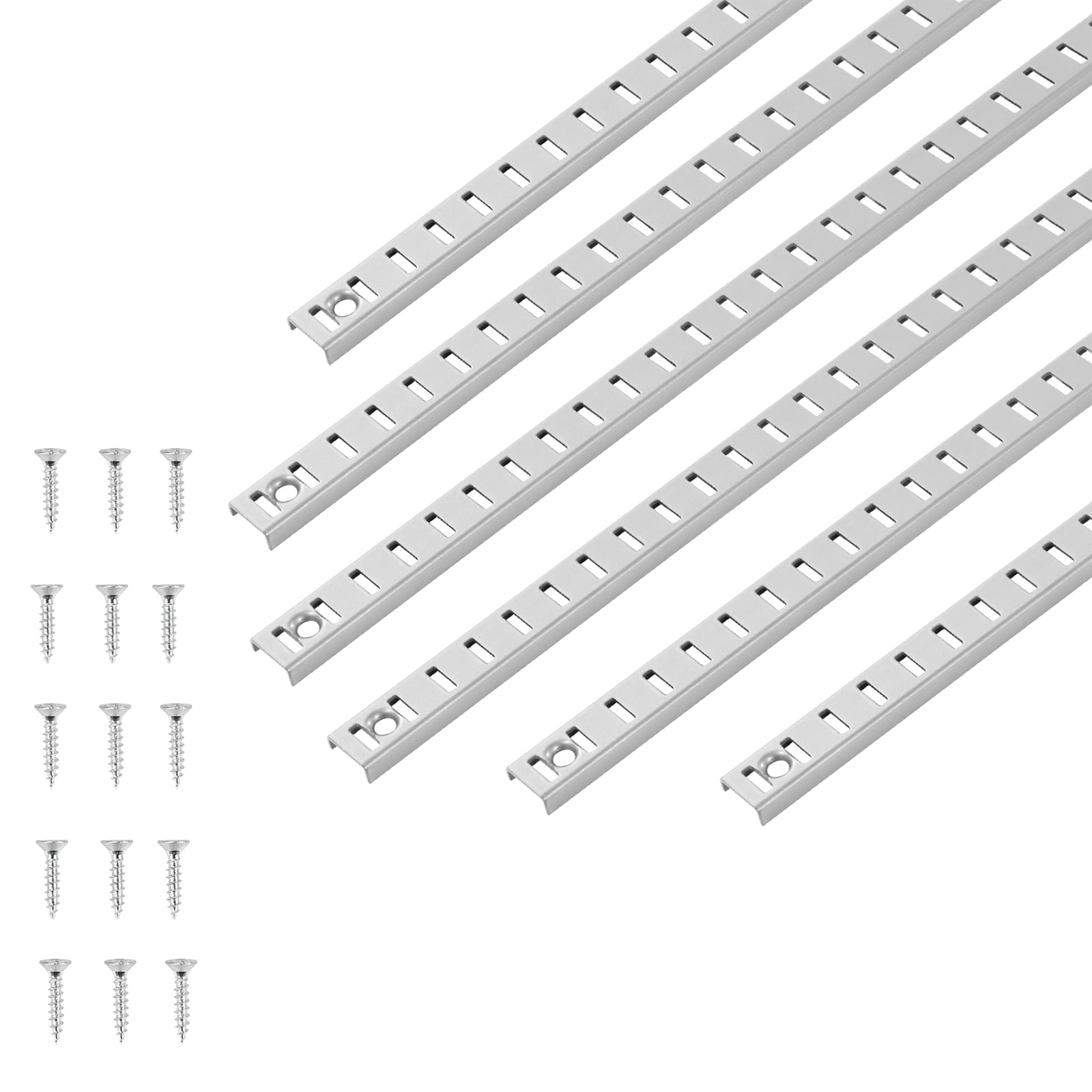 KFFKFF Pilaster Shelf,36.3-inch Set of 6,Modifiable Stainless Steel ...