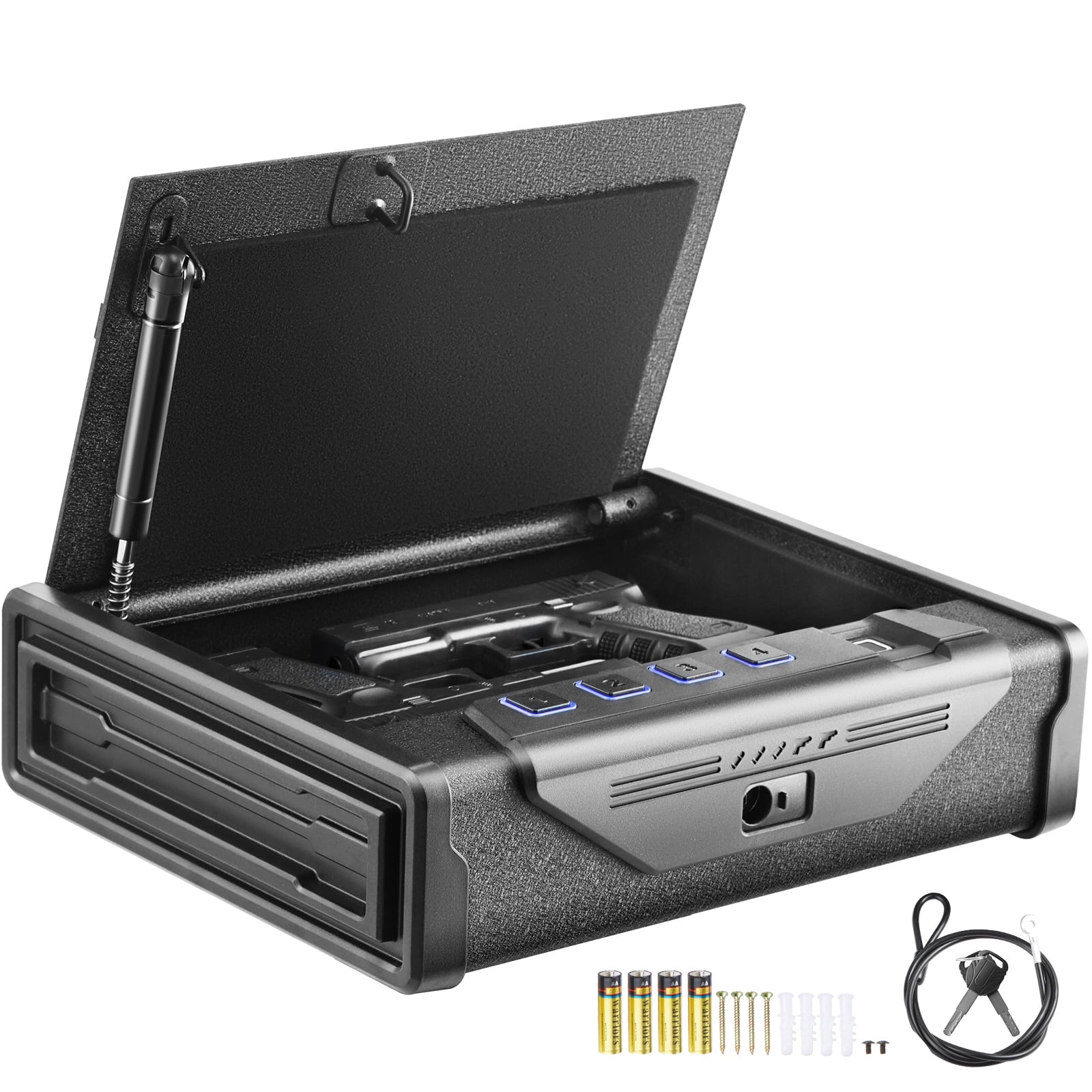 KFFKFF Pistol Safe, Fingerprint-Enabled Firearm Safe with Triple Quick ...